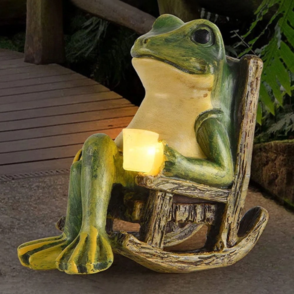Miniature Garden Statue Solar Garden Decor for Patio Yard Balcony Lawn ...