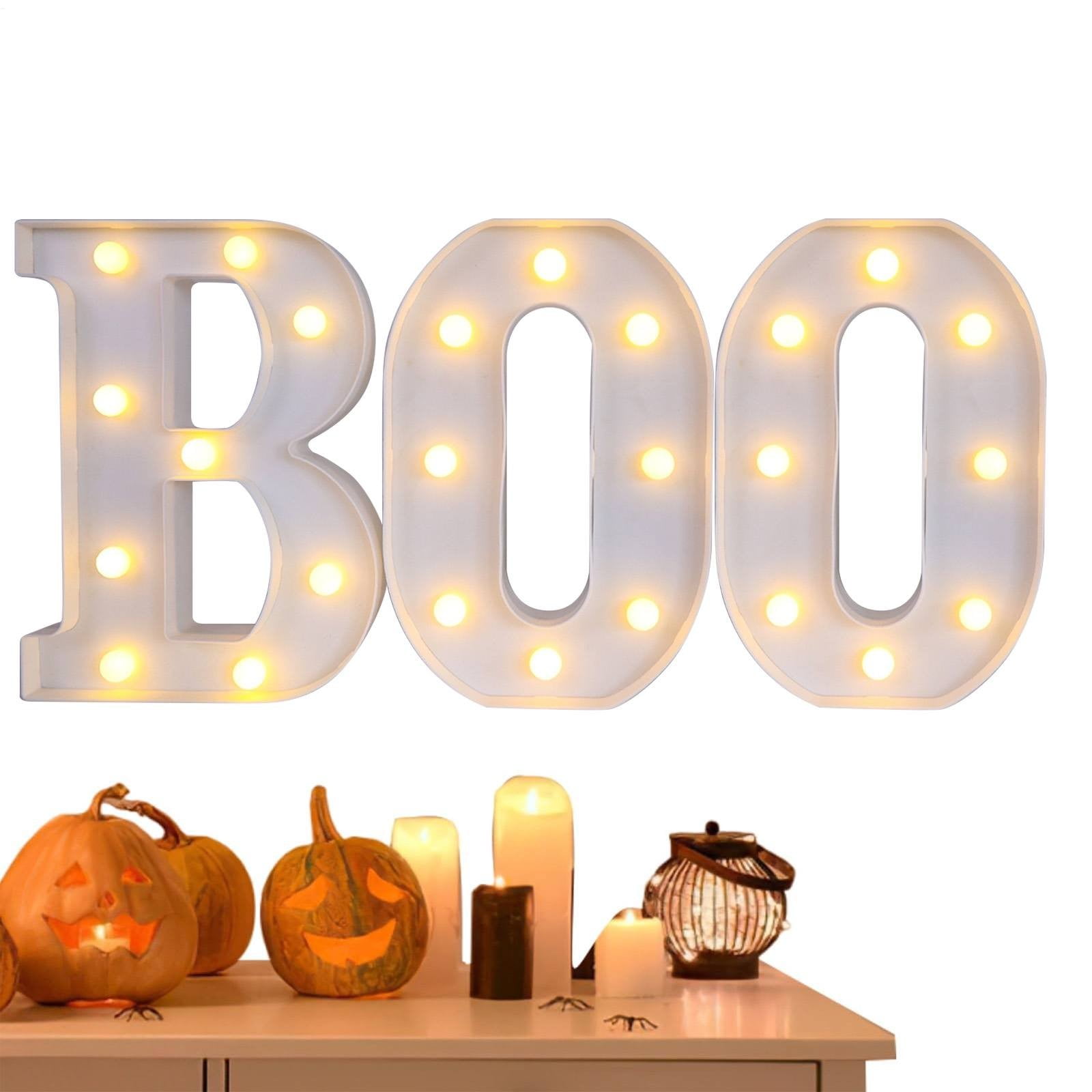 Halloween Decor,3 LED Light Up Marquee Letters Boo Sign,Cute Fall ...