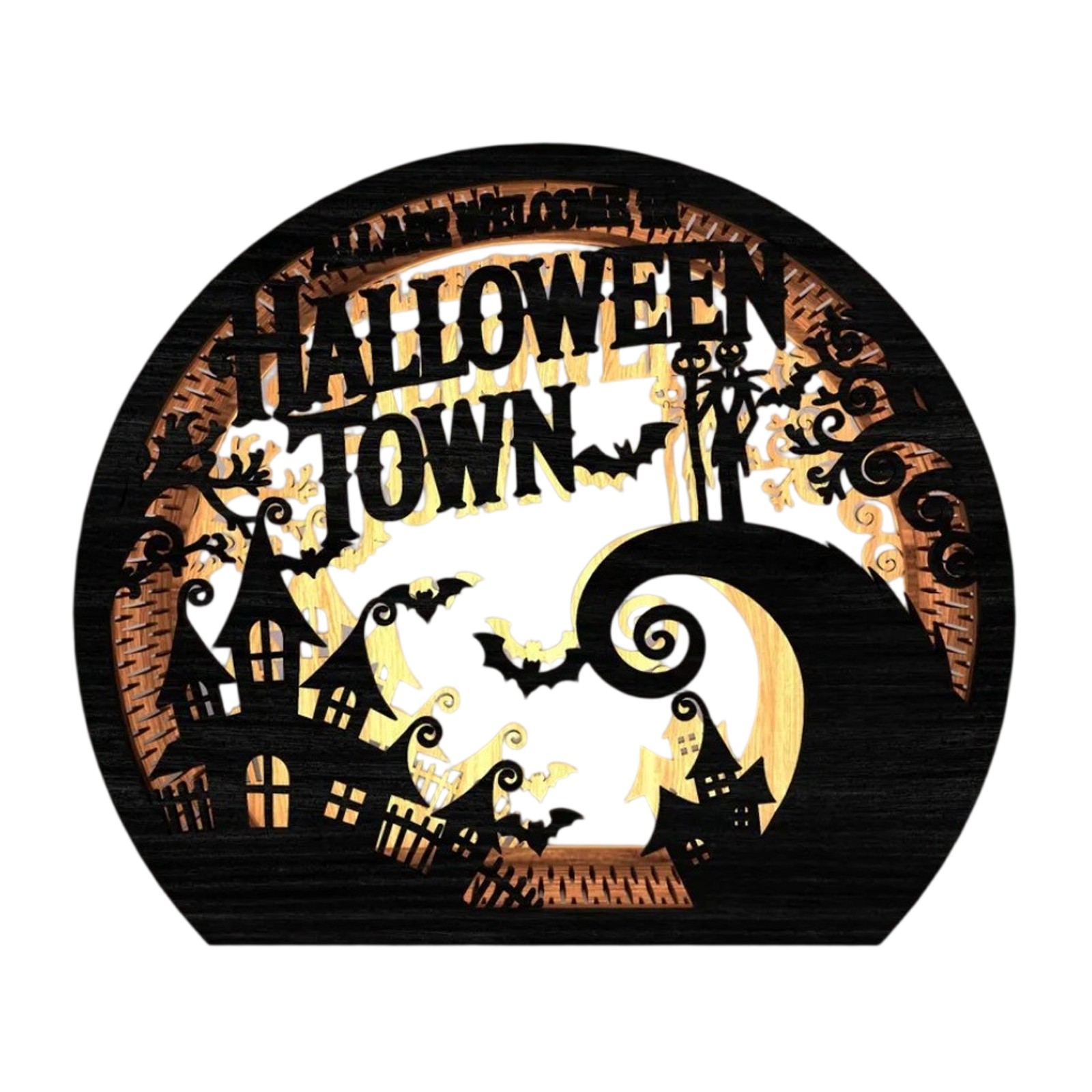 Halloween Decor, 9in The Nightmare Before Christmas Halloween Wooden ...