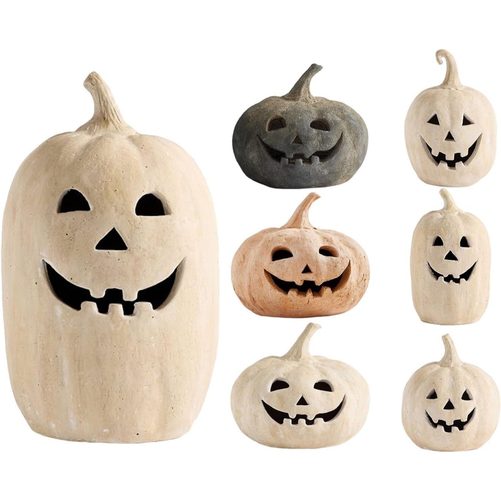 Halloween Decor - Cute Hallowmas Handcrafted Terracotta Pumpkin Jack O ...