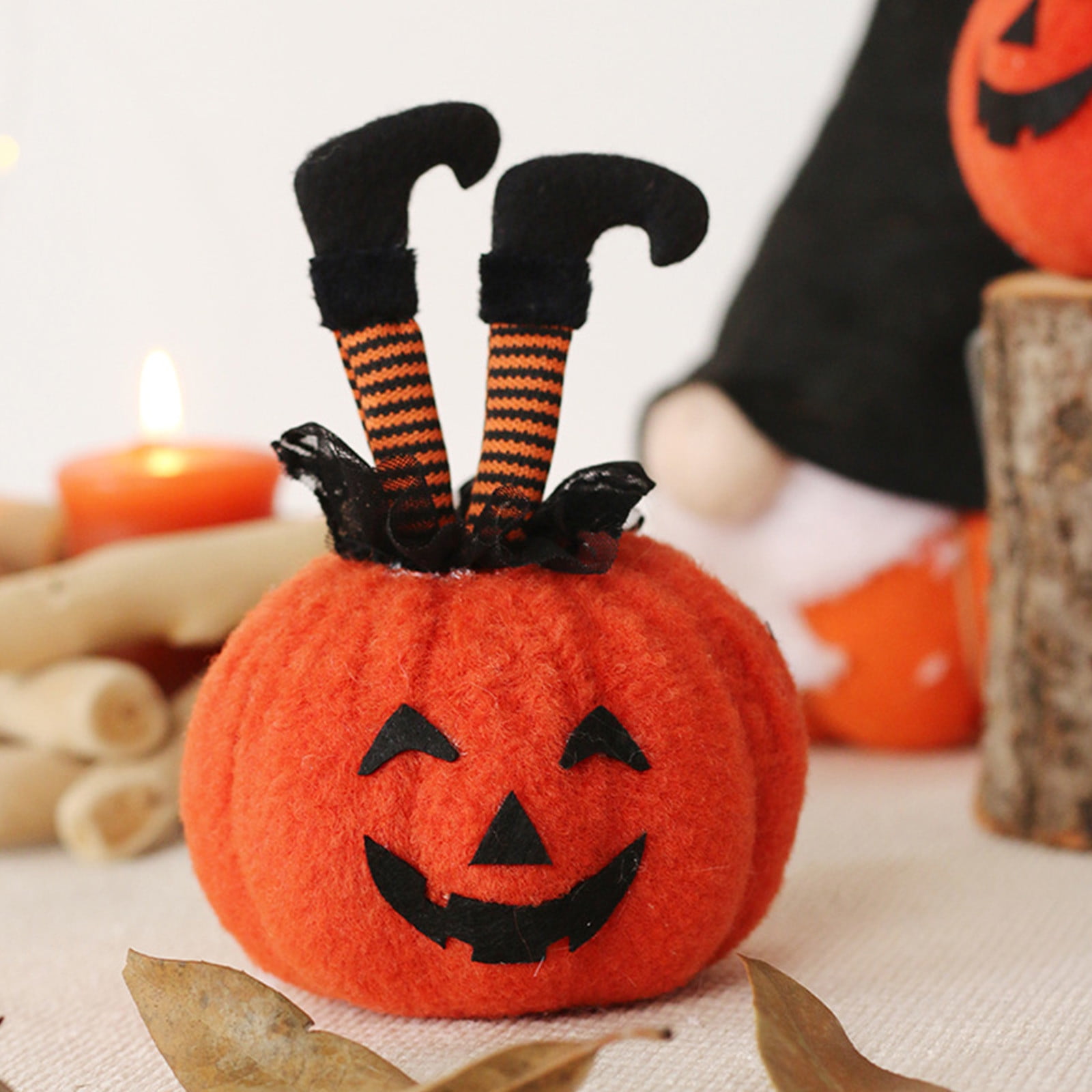 Halloween Decor Halloween Decorations Witch's Feet Pumpkin Figurines ...