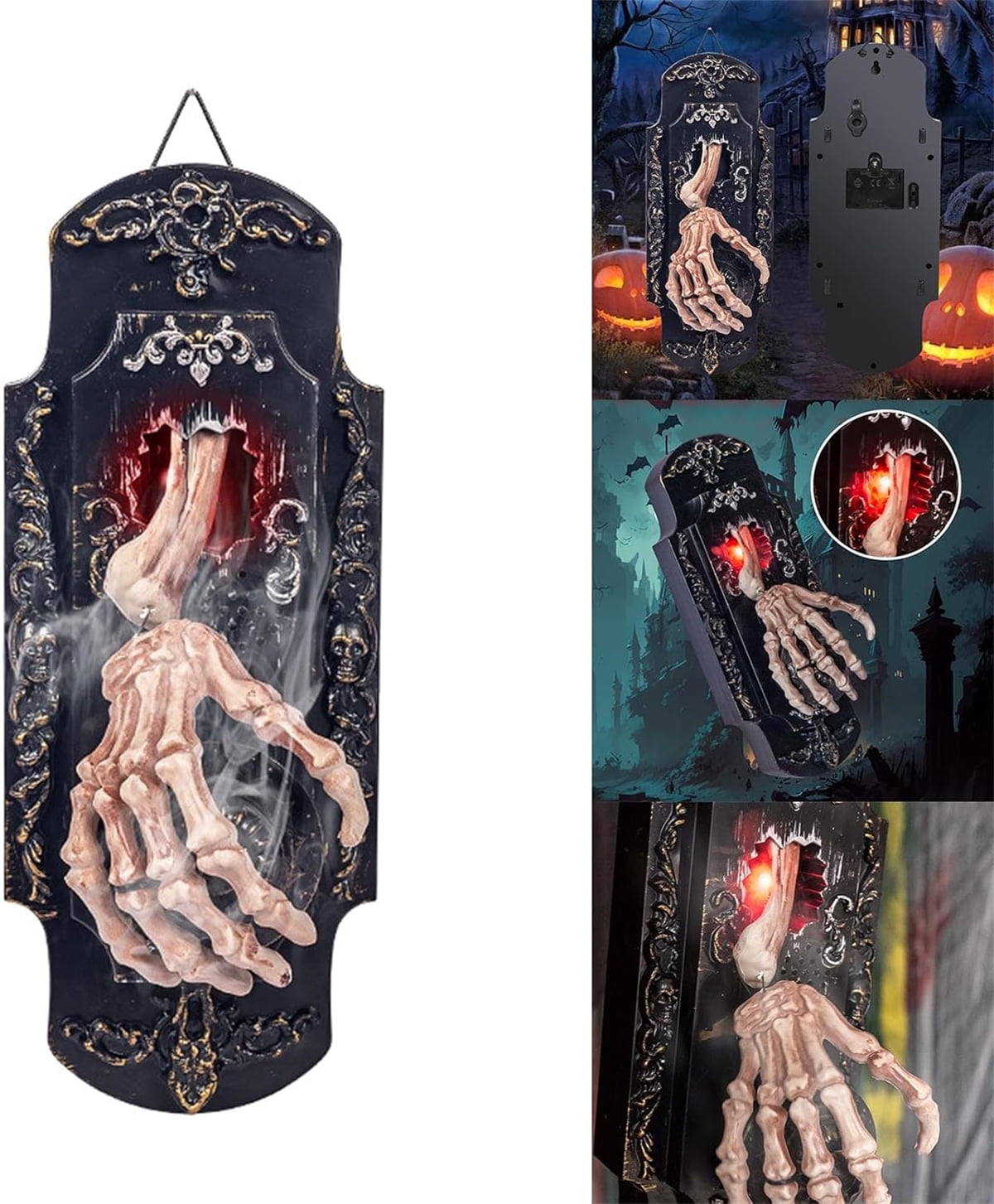 Halloween Decor Door Bell Spray Doorbell Eye Decoration Scary Sound ...