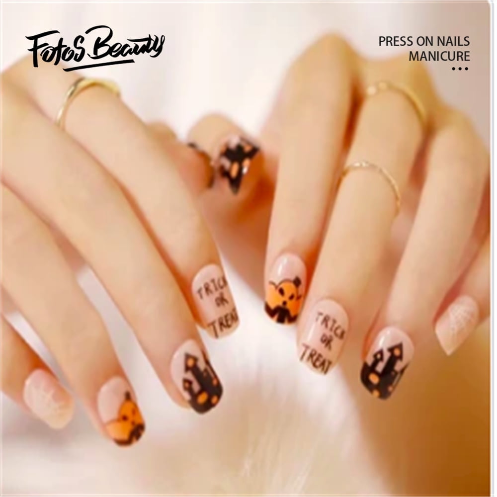 Fofosbeauty 24 pcs Press on Fake Nails, Short Square False Nails, Long ...