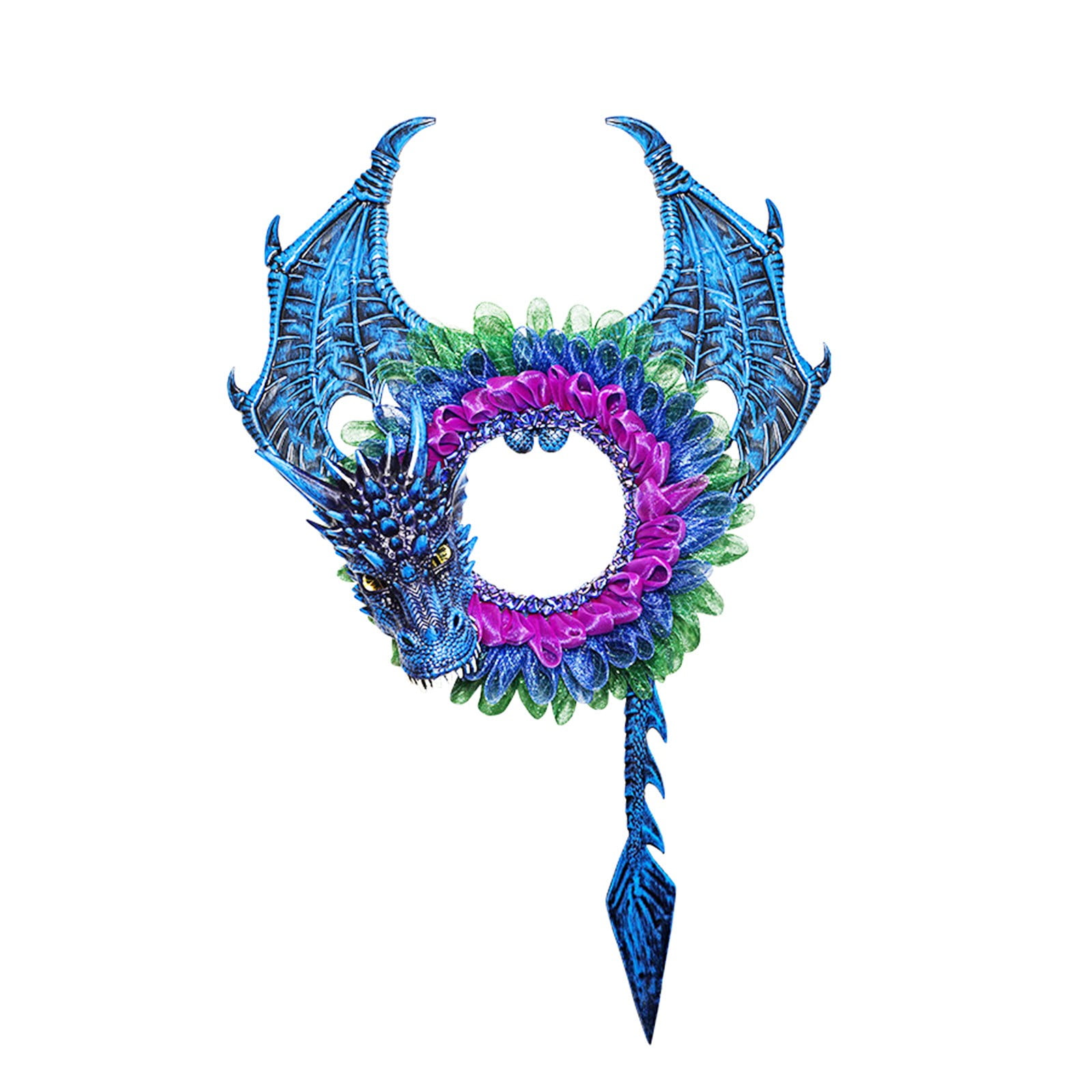 Halloween Decor, Garland, Blue Coiling Dragon-Shaped Wreath For Indoor ...