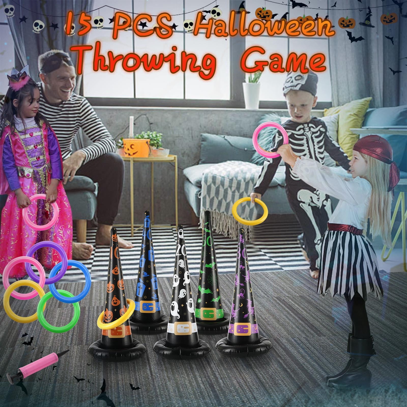 Halloween Decor Halloween Them Toys Jumping Meters Inflatable Witch Hat ...