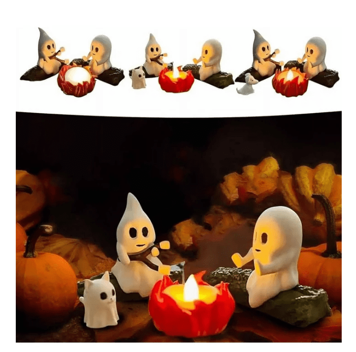 Halloween Decor Indoor 3Pcs Ghost Camp Fire Gathering,2025 New Funny ...
