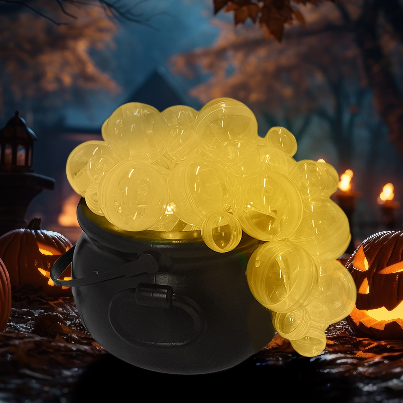 Halloween Decor Indoor, Halloween Witch Cauldrons Set, 8"Cauldron Bowl with 20 PCS 28mm and ...