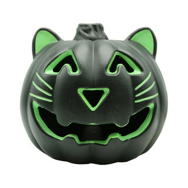 10" Jack-O-Lantern and Black Cat Tabletop Halloween Decoration ...