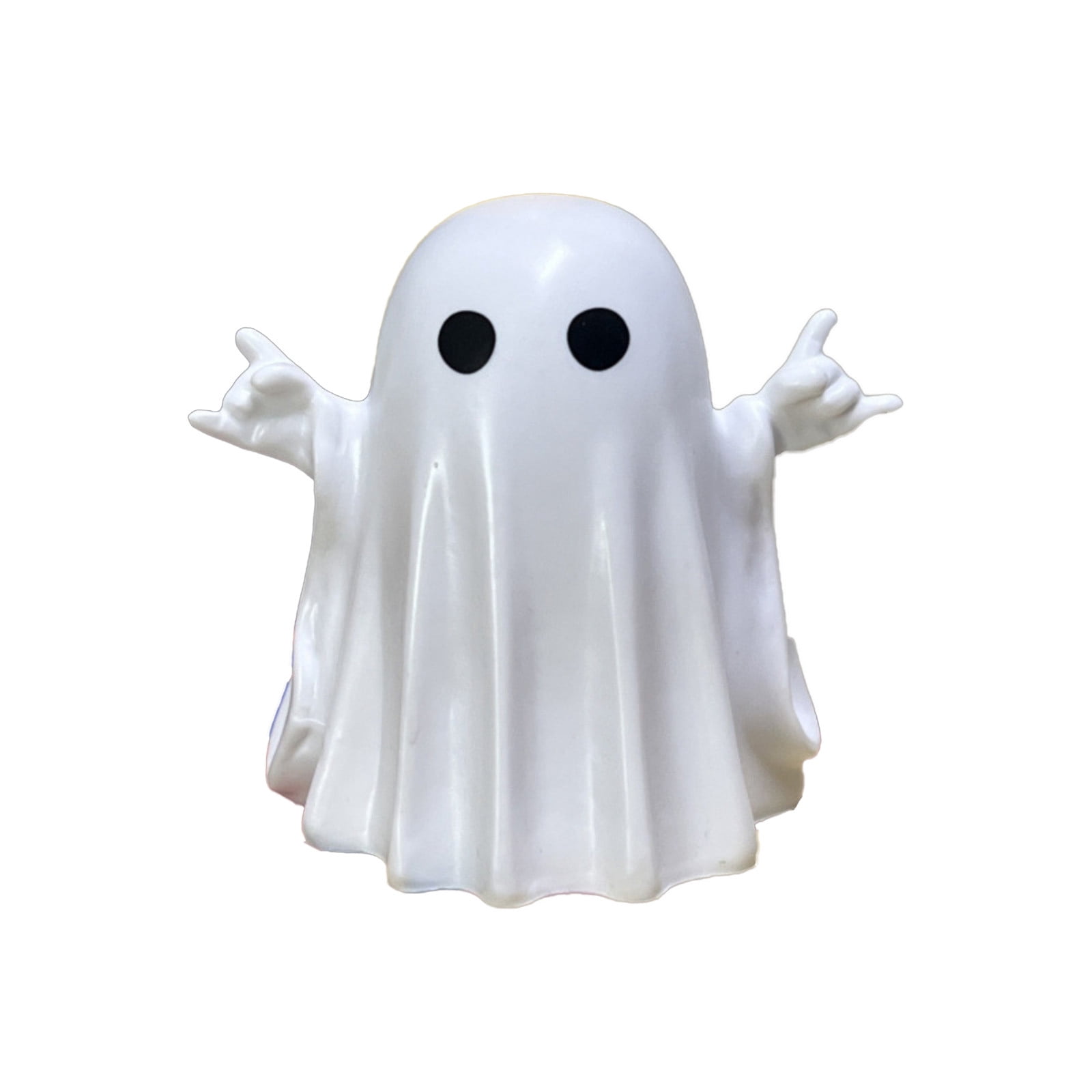 Halloween Decor Rock’n’Roll Ghost Resin Statue | Cute White Ghost ...