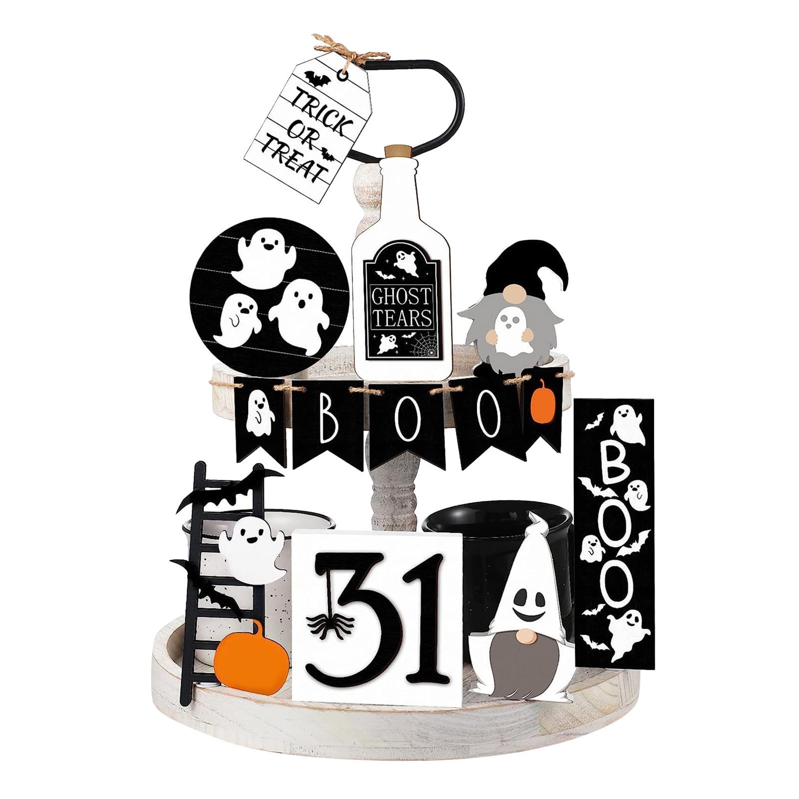 Halloween Decor Savings, Dvkptbk 9 Pcs Halloween Tiered Tray Decor Set ...