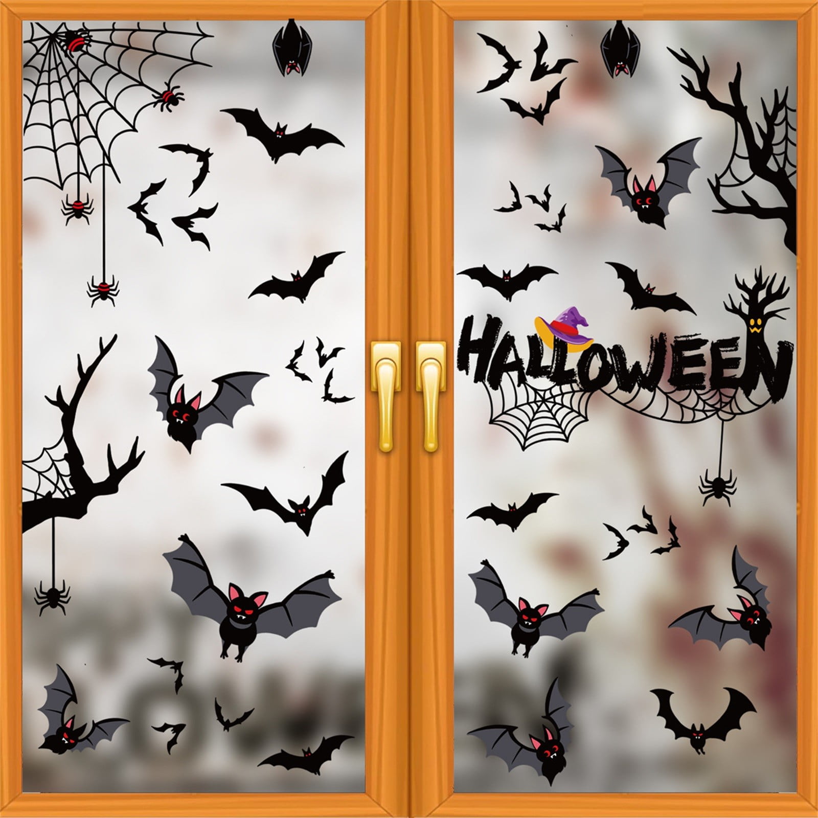Halloween Decor Spider Web Decals - Halloween Window Scene Layout Glass ...