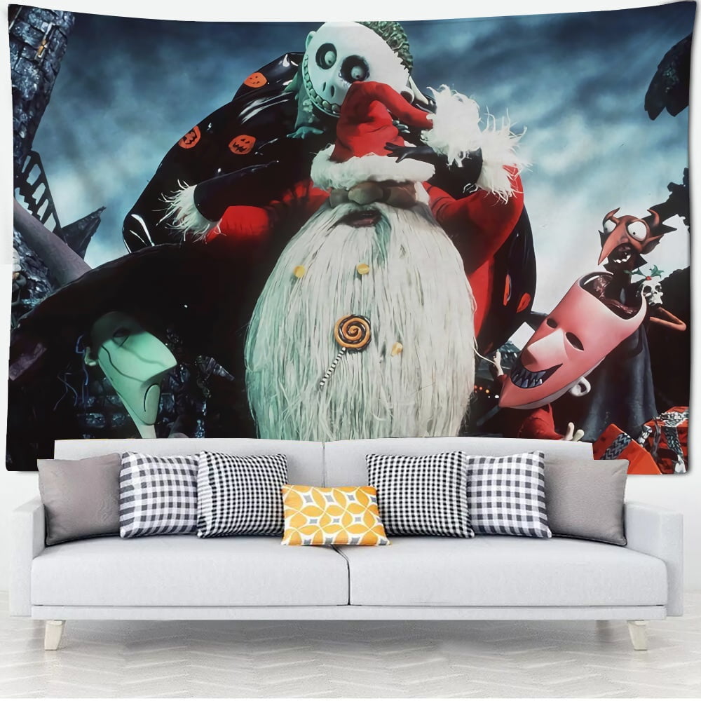Halloween Decor Tapestry Nightmare Before Christmas Wall Art Tapestry ...