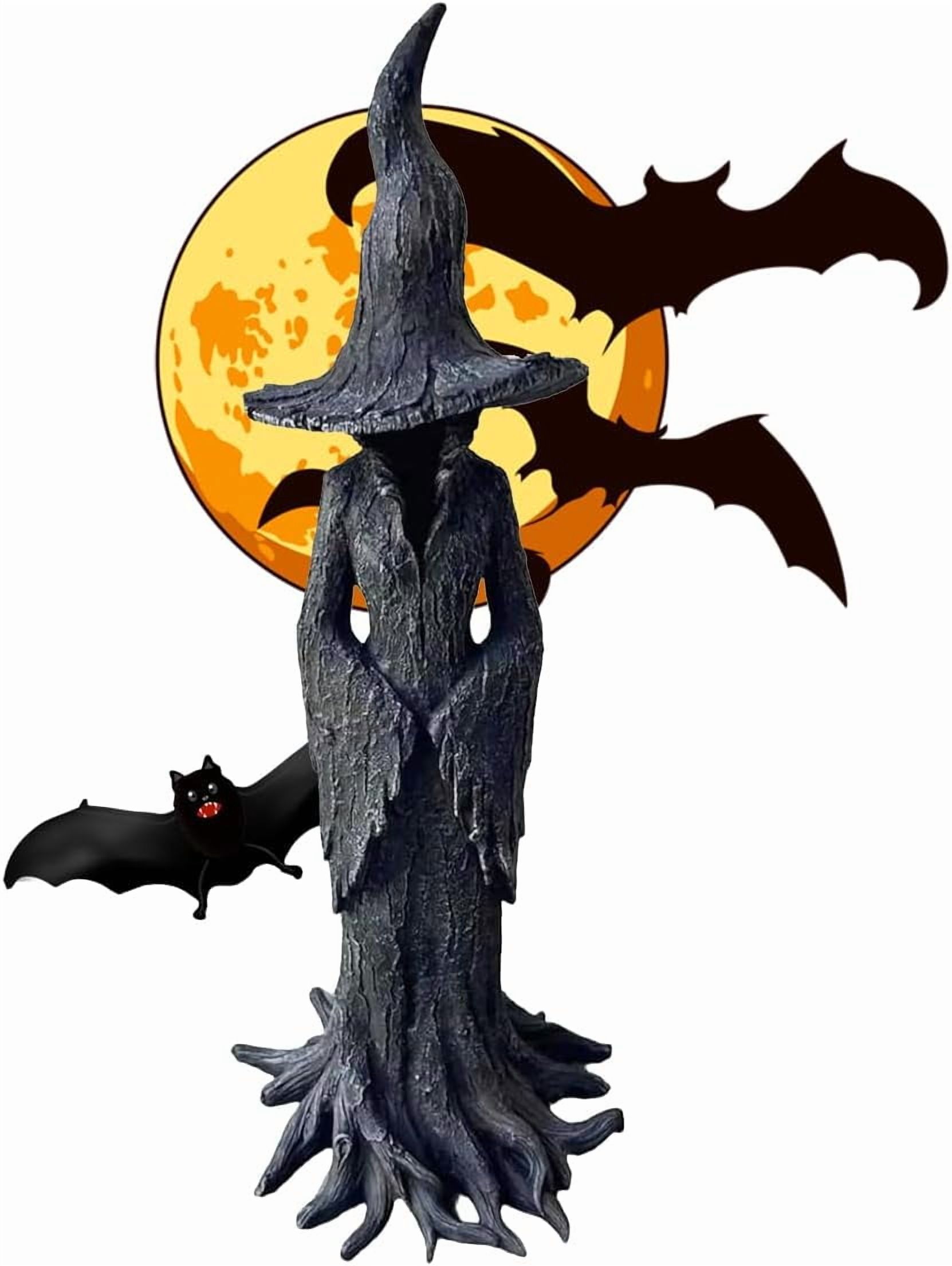 Halloween Decor Witch Statue Resin Craft - 11.81'' Retro Witch Statue ...