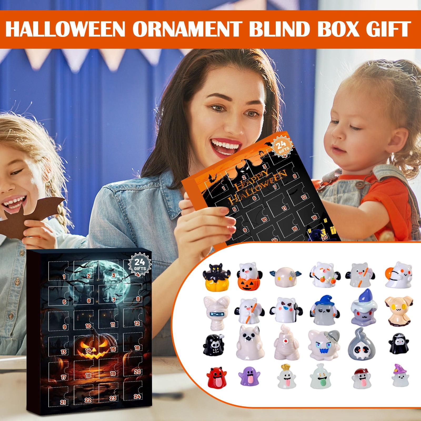 Halloween Decoration Advent Calendar 2025 with 24 Surprise Toys, Spooky ...