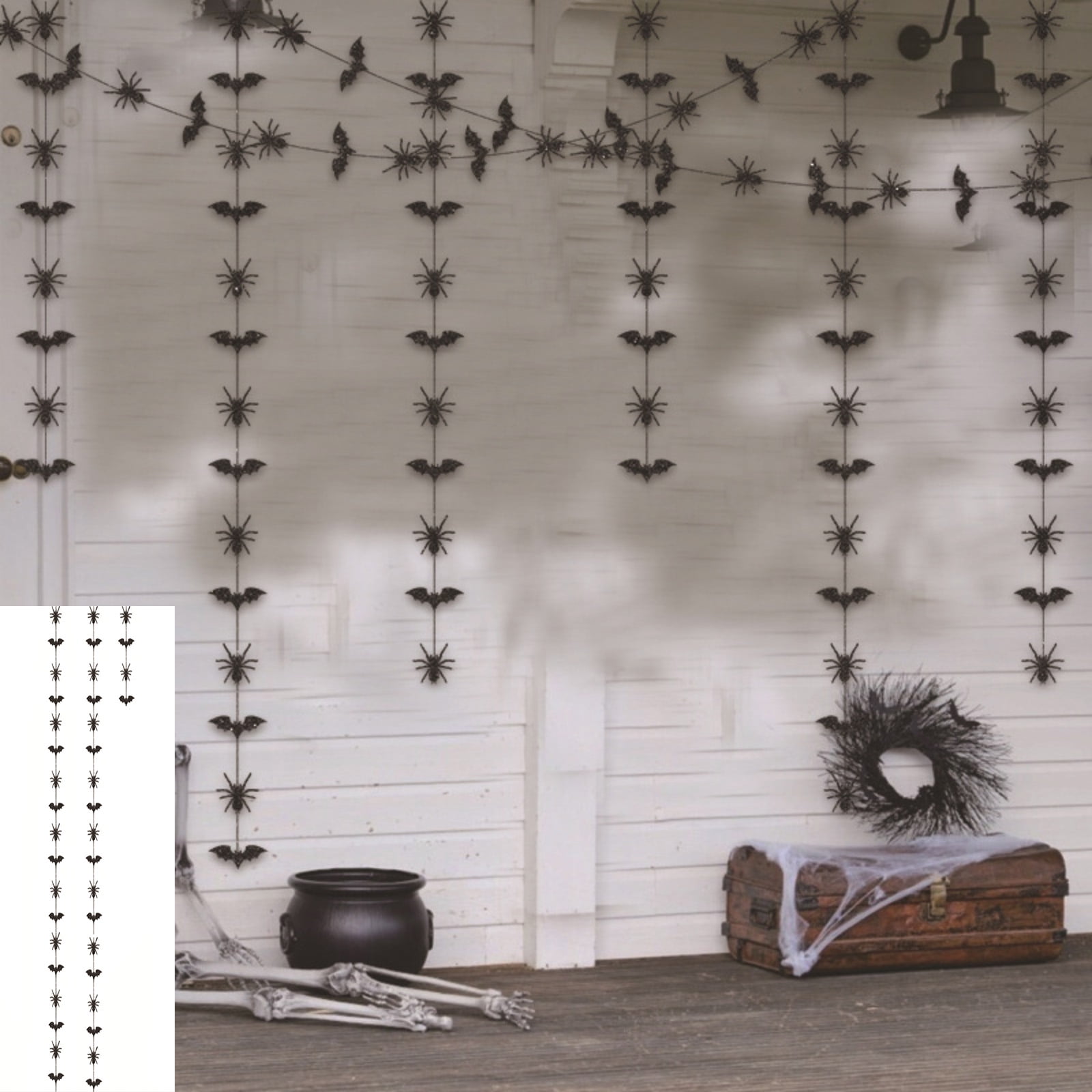 Halloween Decoration Bat Spider Paper String, Halloween Bat Spider ...