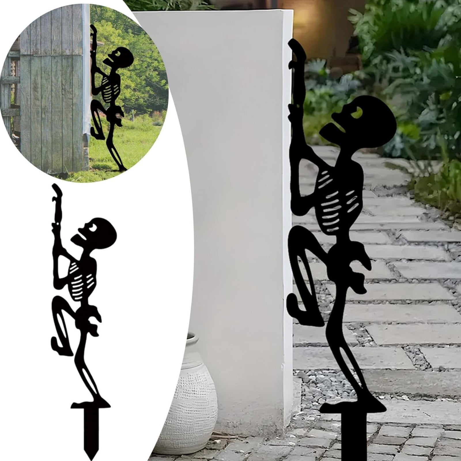 Halloween Decoration Climbing Skeleton Graveyard Stake, Scary Metal ...