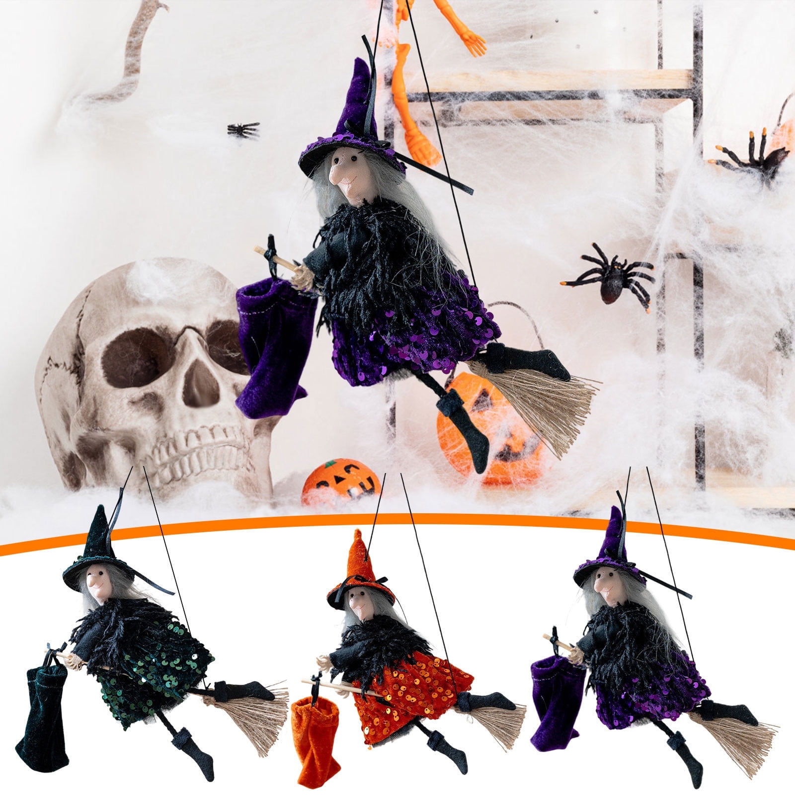 Halloween Decoration Doll Pendant | Witch Wizard Hat Costume Prop ...