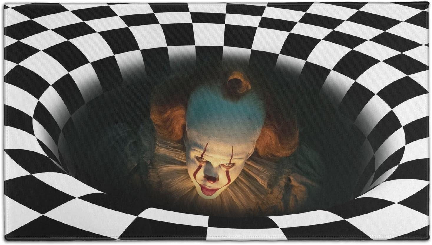 Halloween Decoration Doormat Horror Movie Front Door Mats 3D Checkered ...