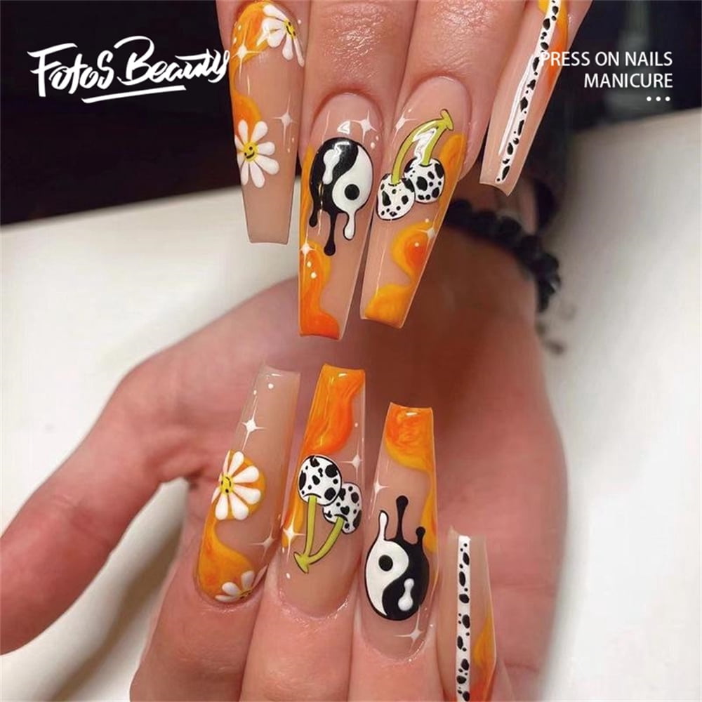 Halloween Decoration Fofosbeauty 24pcs Halloween Press on False Nails ...
