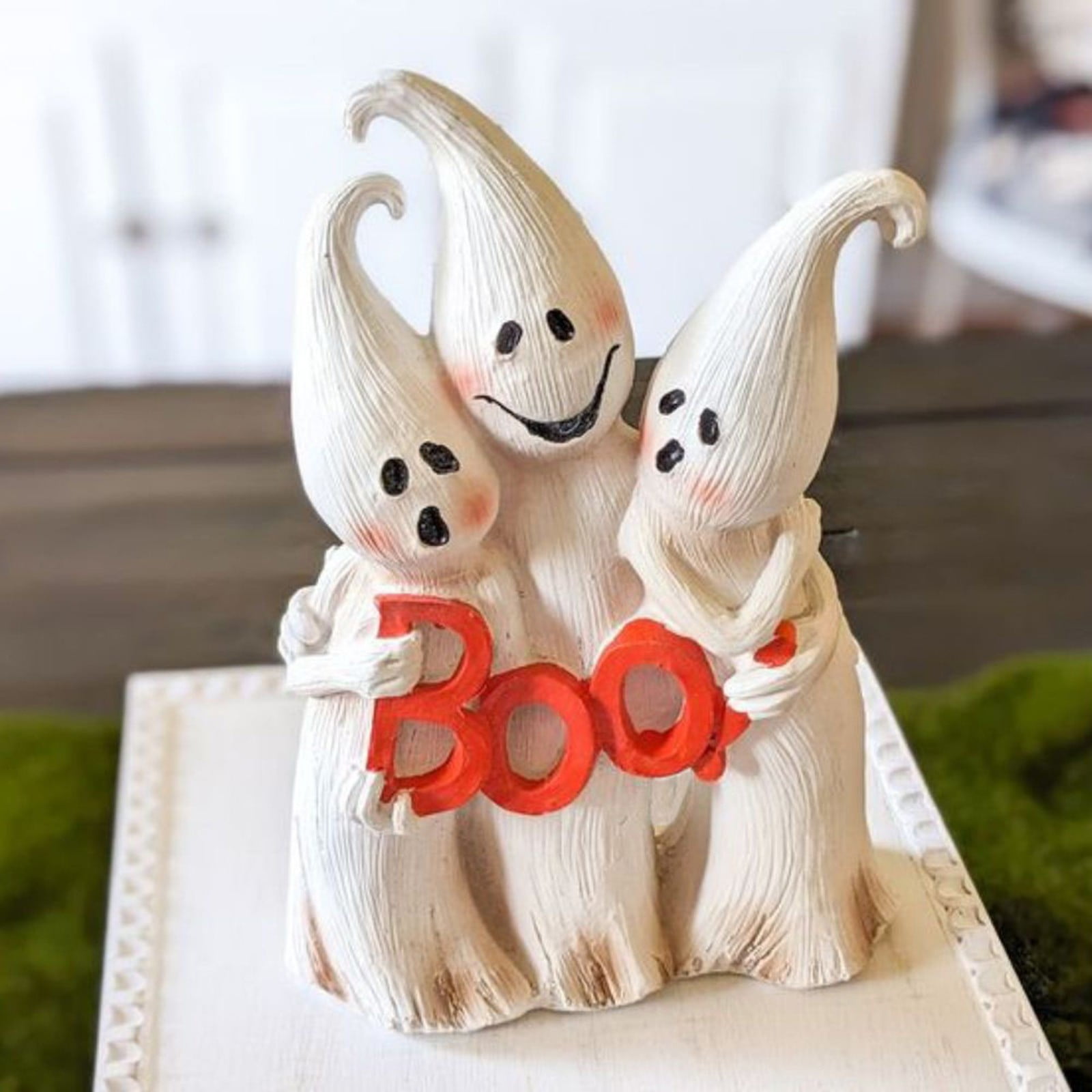 Halloween Decoration Ghost Figurine with Boo Sign - Spooky Cute Ghost ...