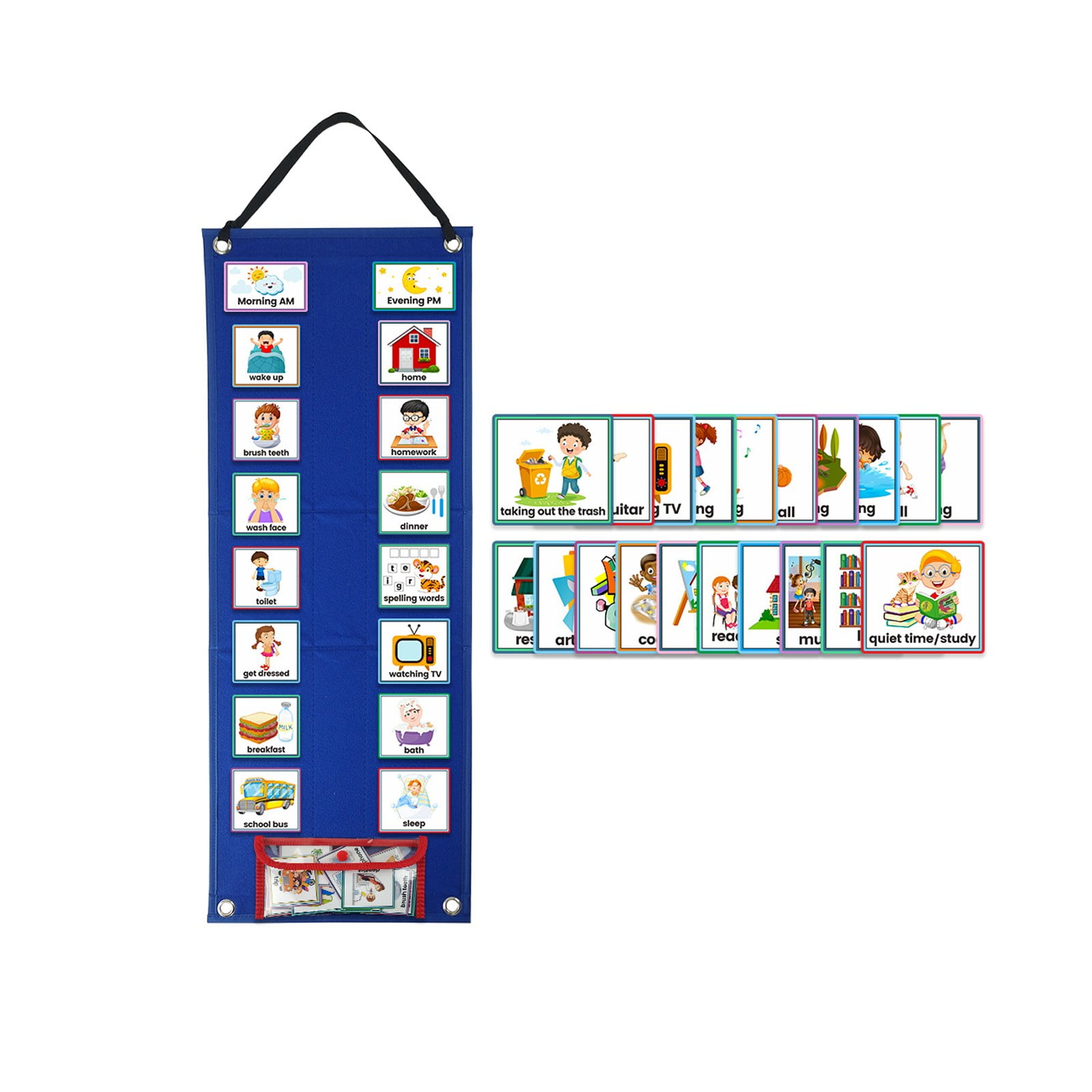 Halloween Decoration for Home:Daily Visual Schedule Pocket Chart for ...