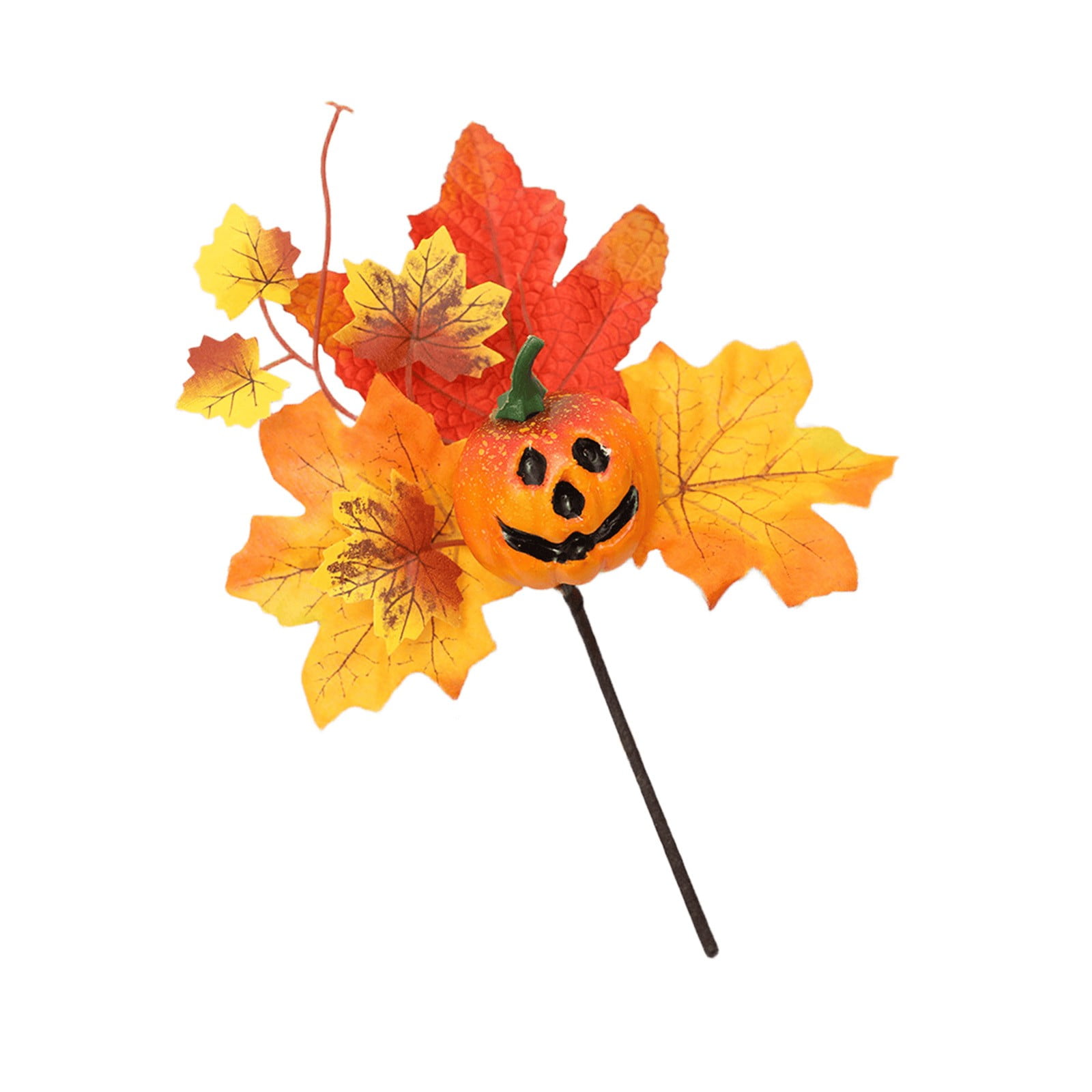 Halloween Decoration Insert Maple Leaf Wreath Pumpkin Pinecone Red Fruit Accessories Harvests ...