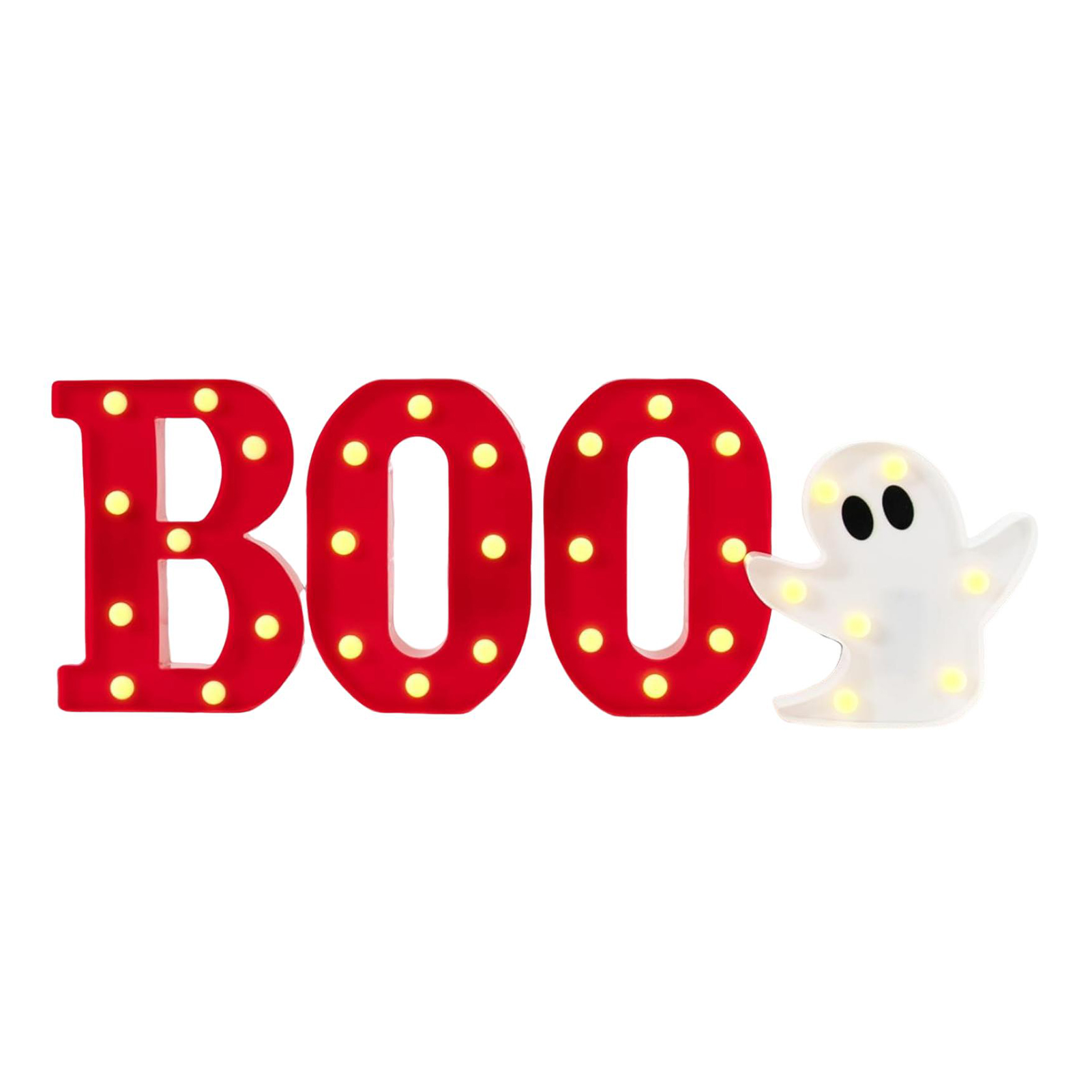 Halloween Decoration LED BOO Ghost Table Sign Light-up Halloween ...