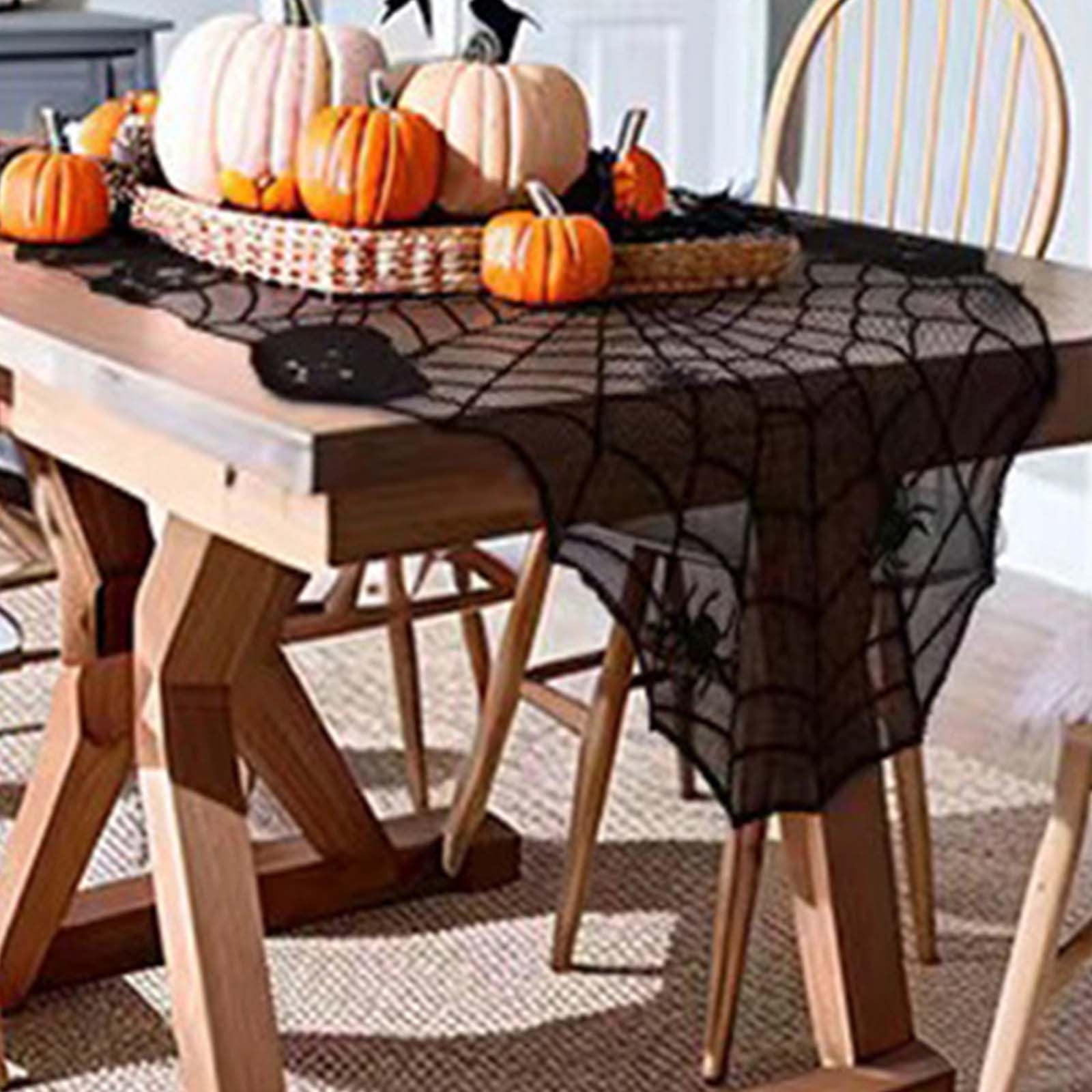 Decoration Lace Web Table Runner, Pumpkin Skull Design, Scarf/door ...