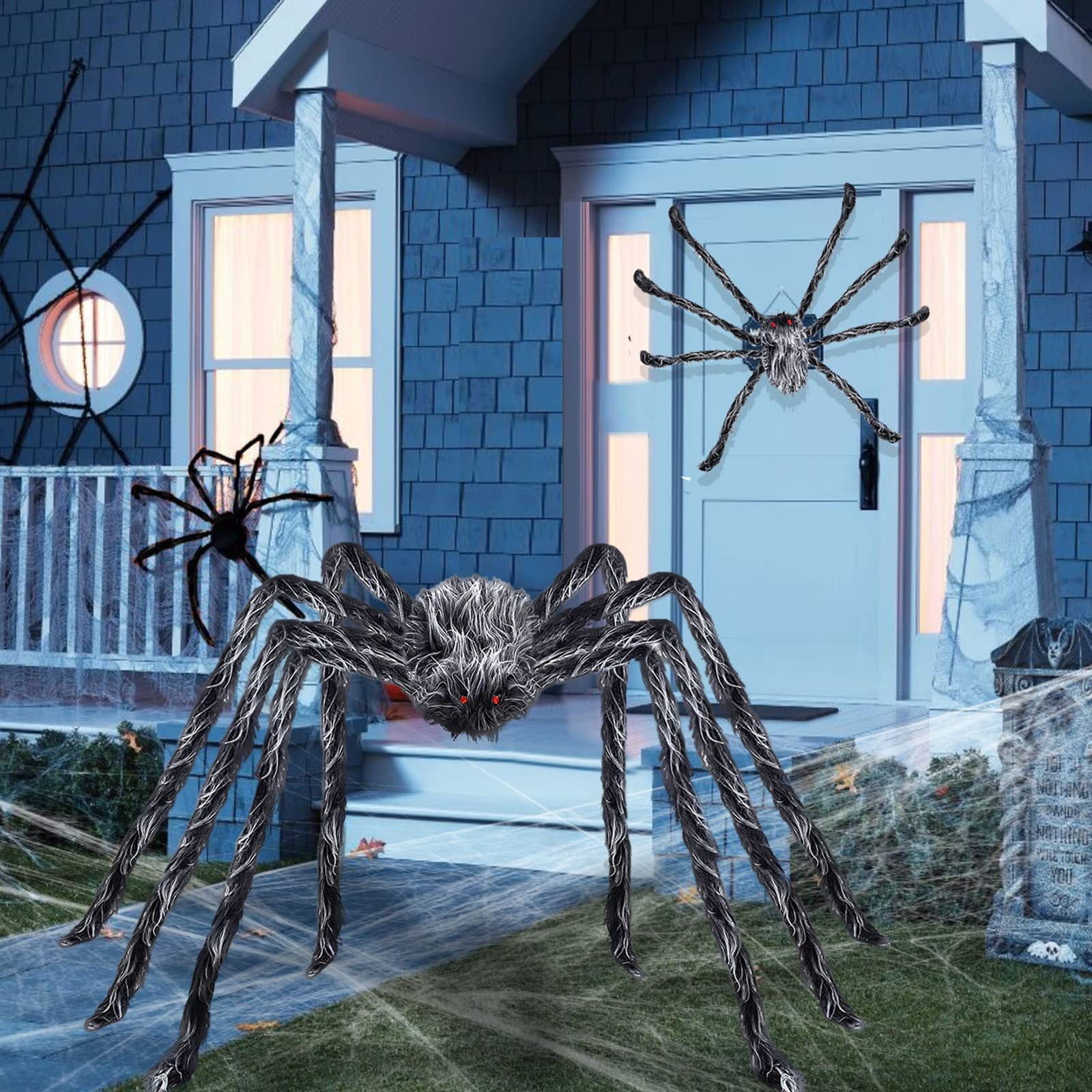 Halloween Decoration Large 6.6ft Giant Black Spider with Hairy Legs ...