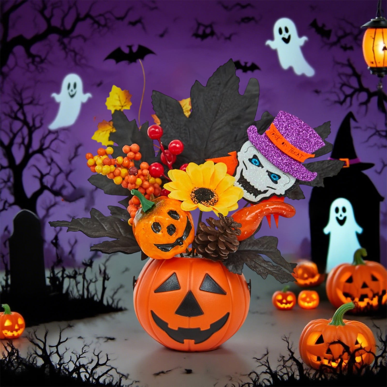 Halloween Decoration Maple Leaf Simulation Pumpkin Fall Harvests ...