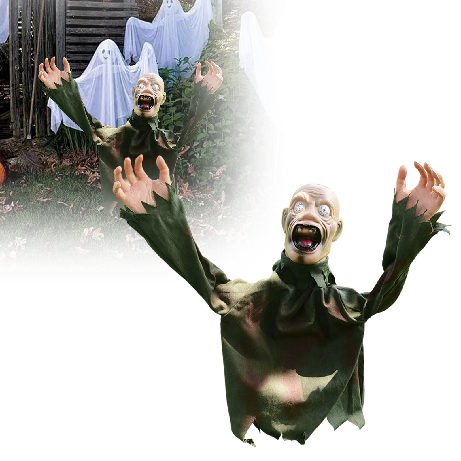 Halloween Decoration Outdoor ,Courtyard Logo Shaped Electronic Plug Sound Control Swinging Body ...