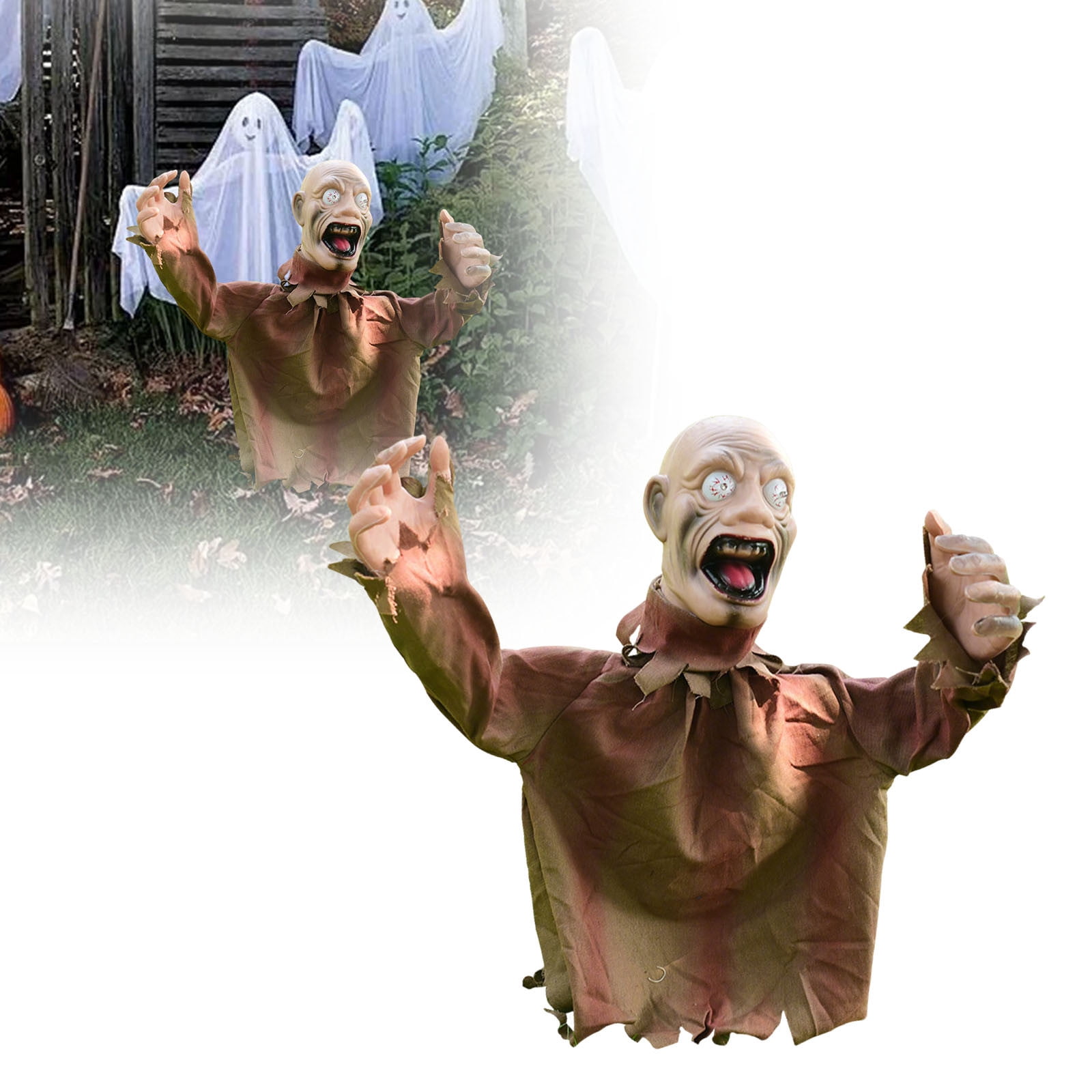 Halloween Decoration Outdoor Courtyard Logo Shaped Electronic Plug Sound Control Swinging Body ...