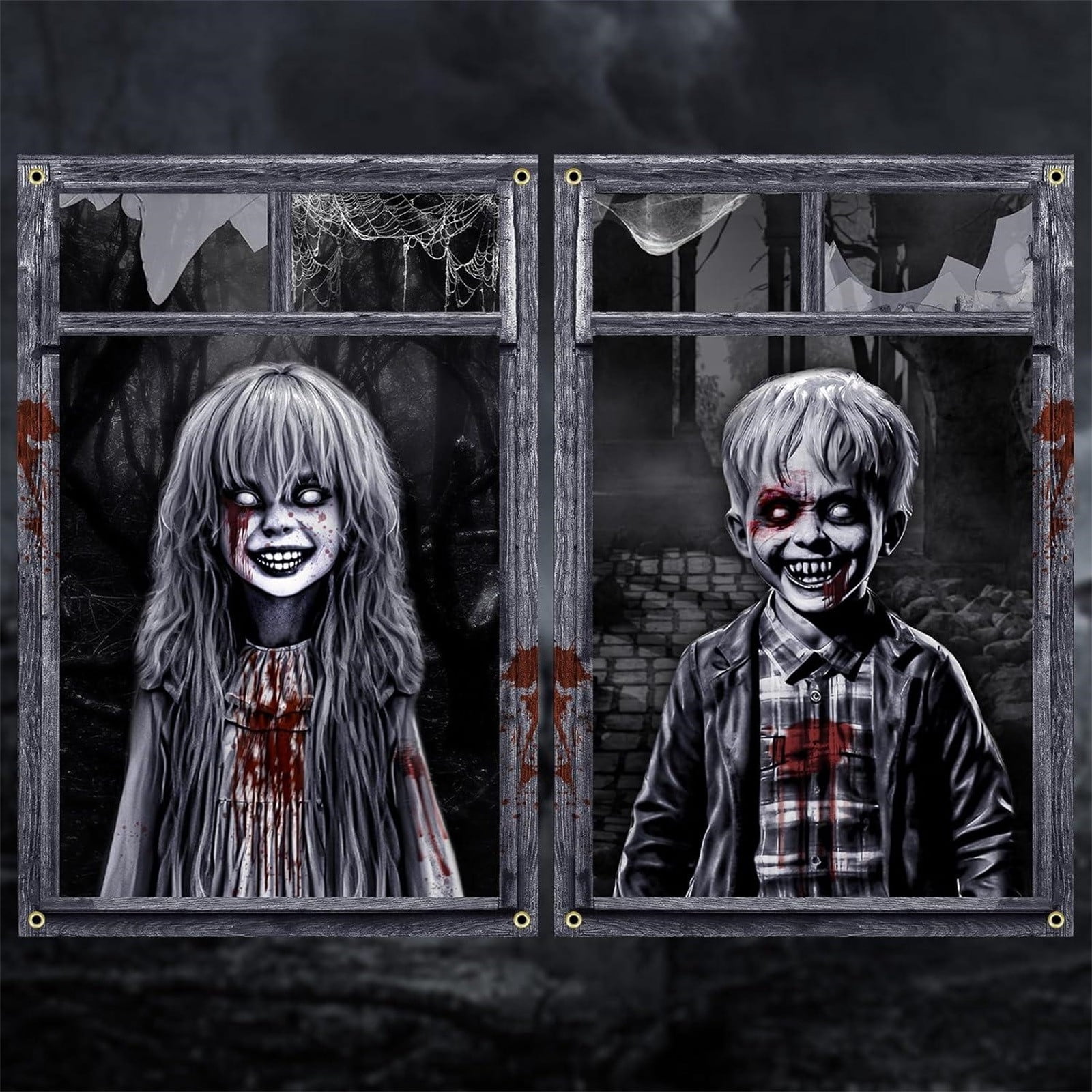 Halloween Decoration Scary Clown Window Posters For Halloween Decor ...