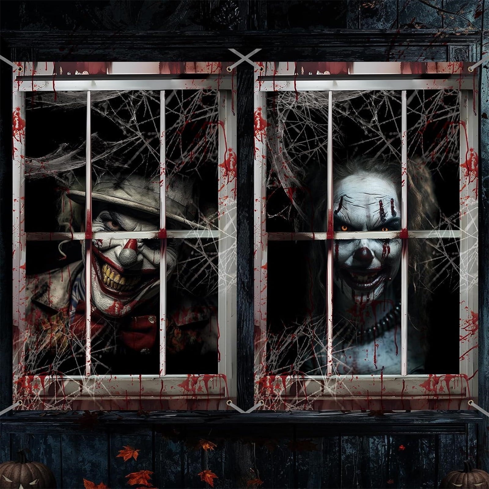 Halloween Decoration Scary Clown Window Posters For Halloween Decor ...