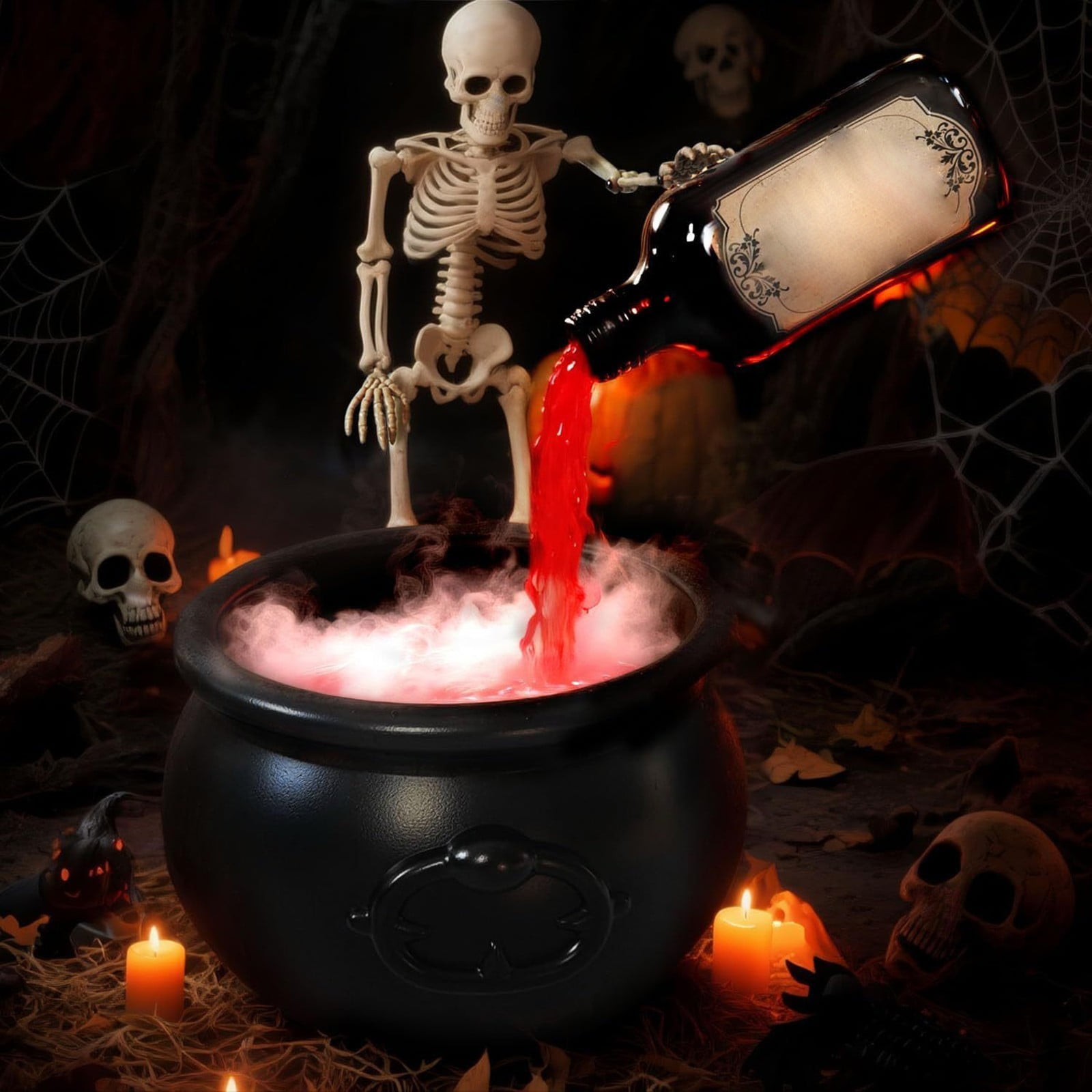 Halloween Decoration Set,Black Witch Cauldron DIY Magic Floating ...