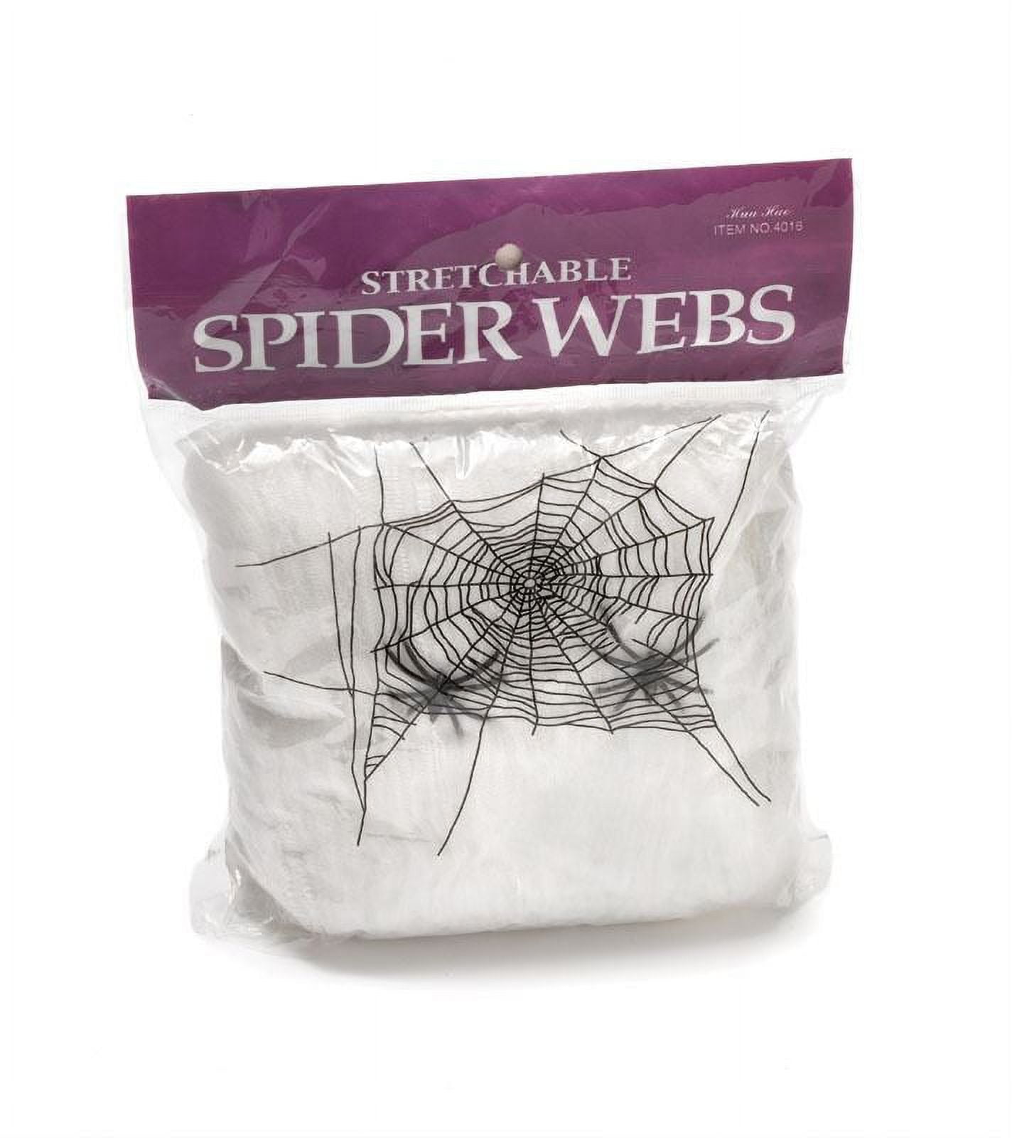 Halloween Decoration Spider Web with 4 Spider White Stretchable Cobwebs ...