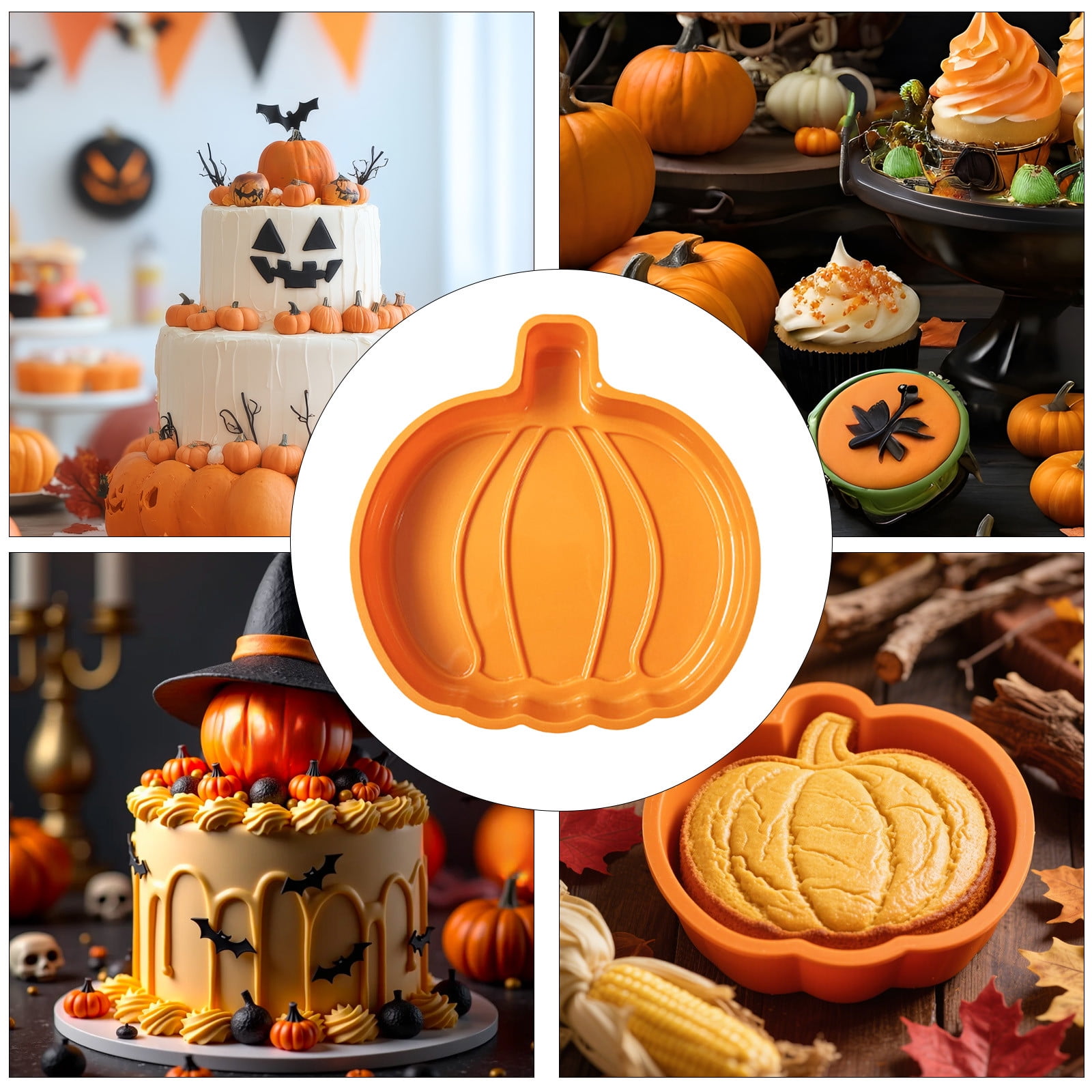 Halloween Decoration Under $5 Pumpkin Cake Pan Silicone Fall Molds for ...