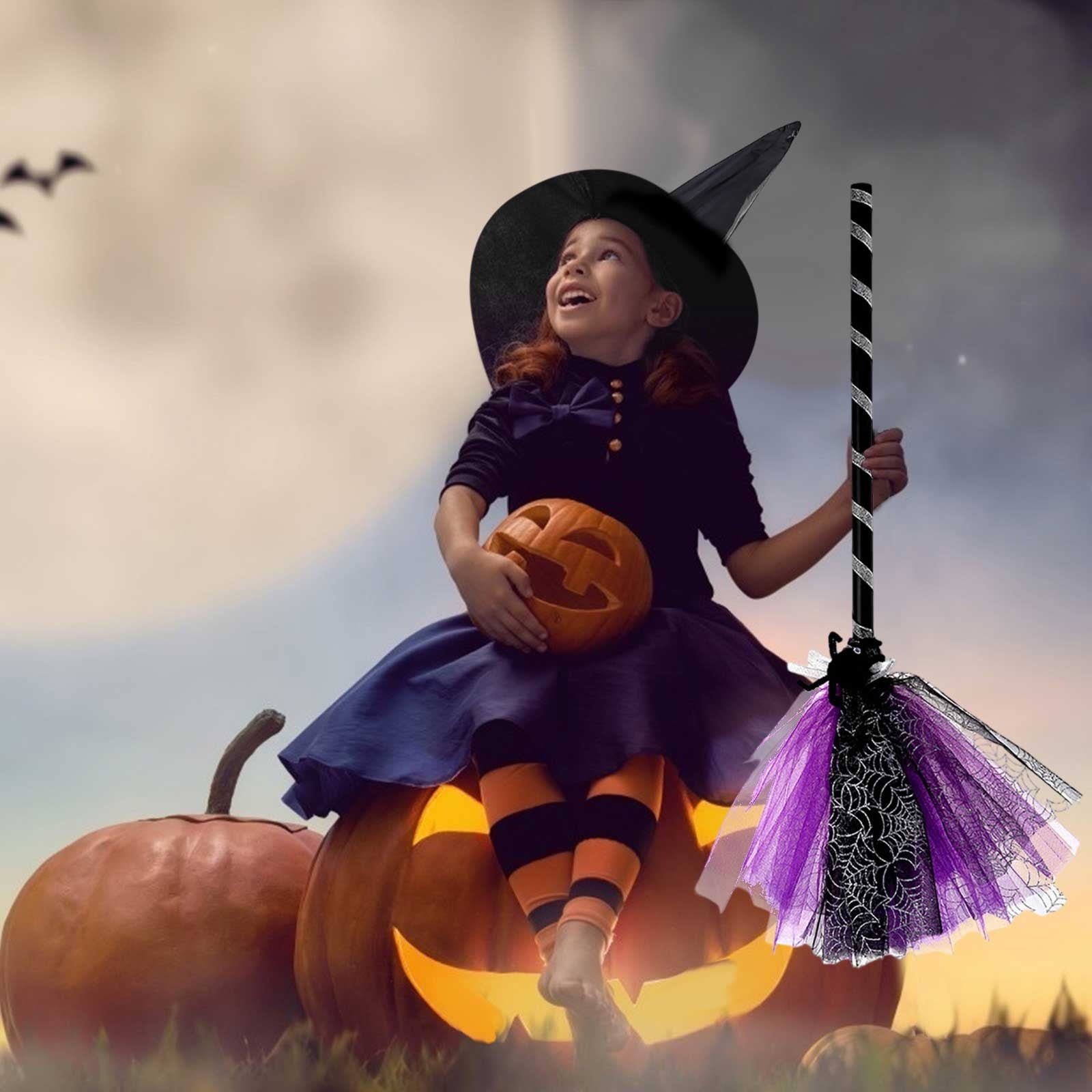 Halloween Decoration Witch Props - Flying Broomstick Party Accessories for Kids and Adults ...