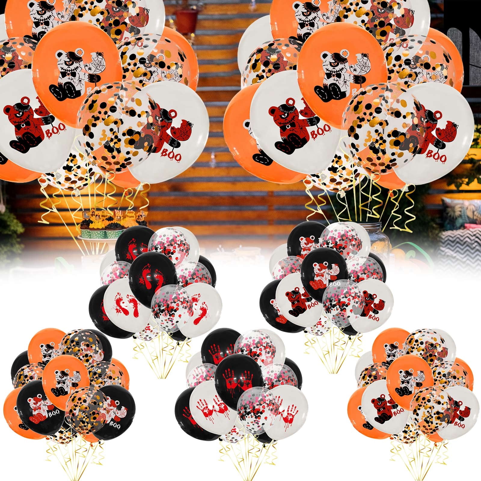 Halloween Decorations 15 Horror Doll Confetti Emulsion Balloons ...