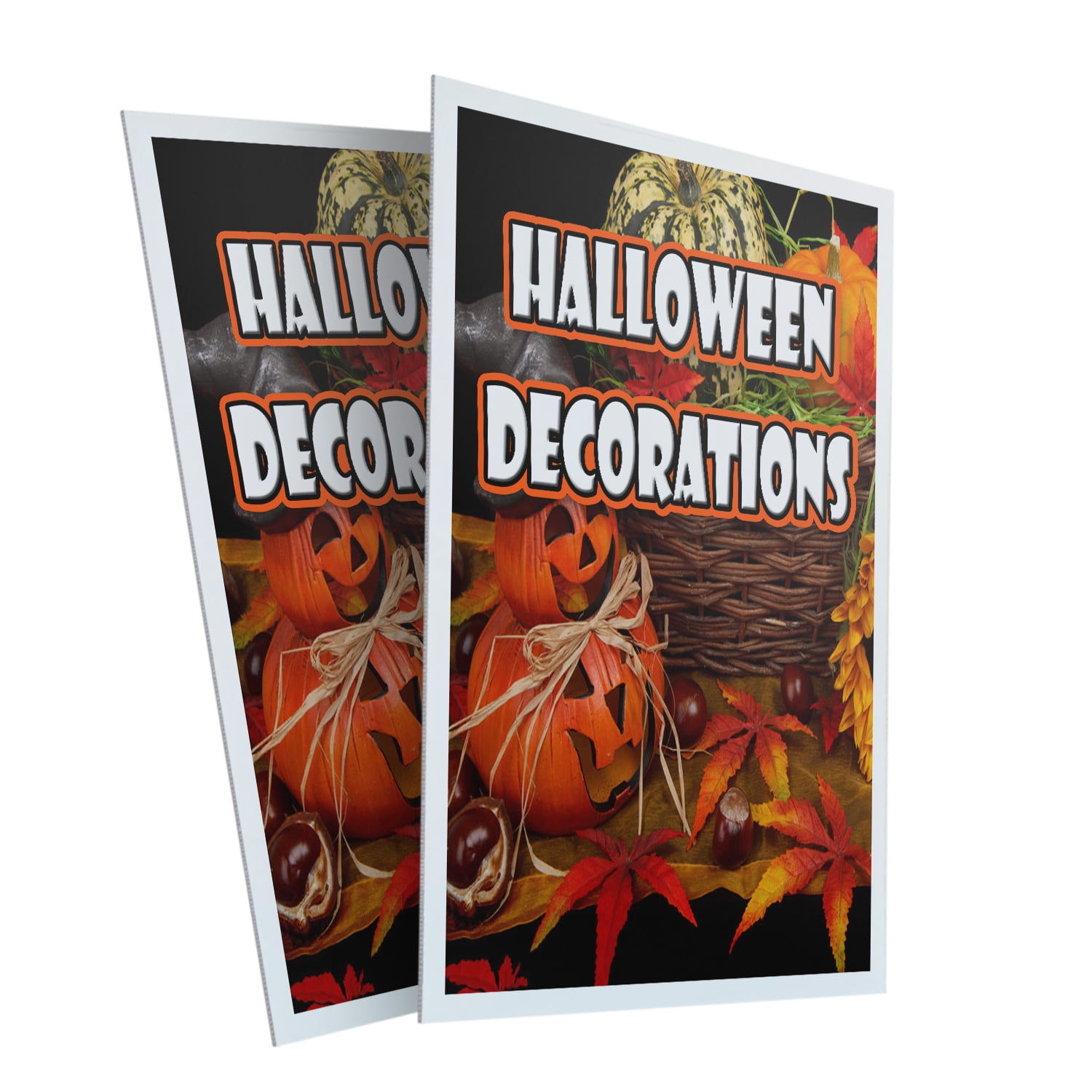 Halloween Decorations (2-PACK) 24" x 36" Plastic Signs | Sign Insert ...