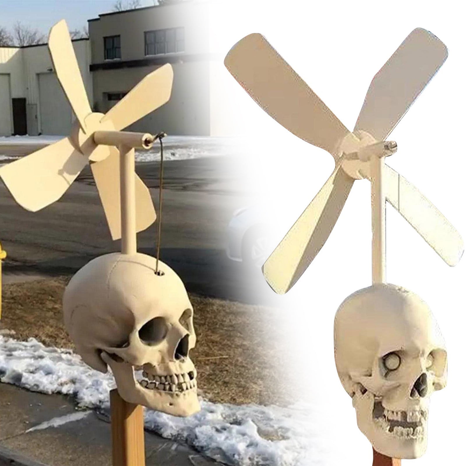 Halloween Decorations 2024 New Skull Whirligig, Skull Wind Spinner ...