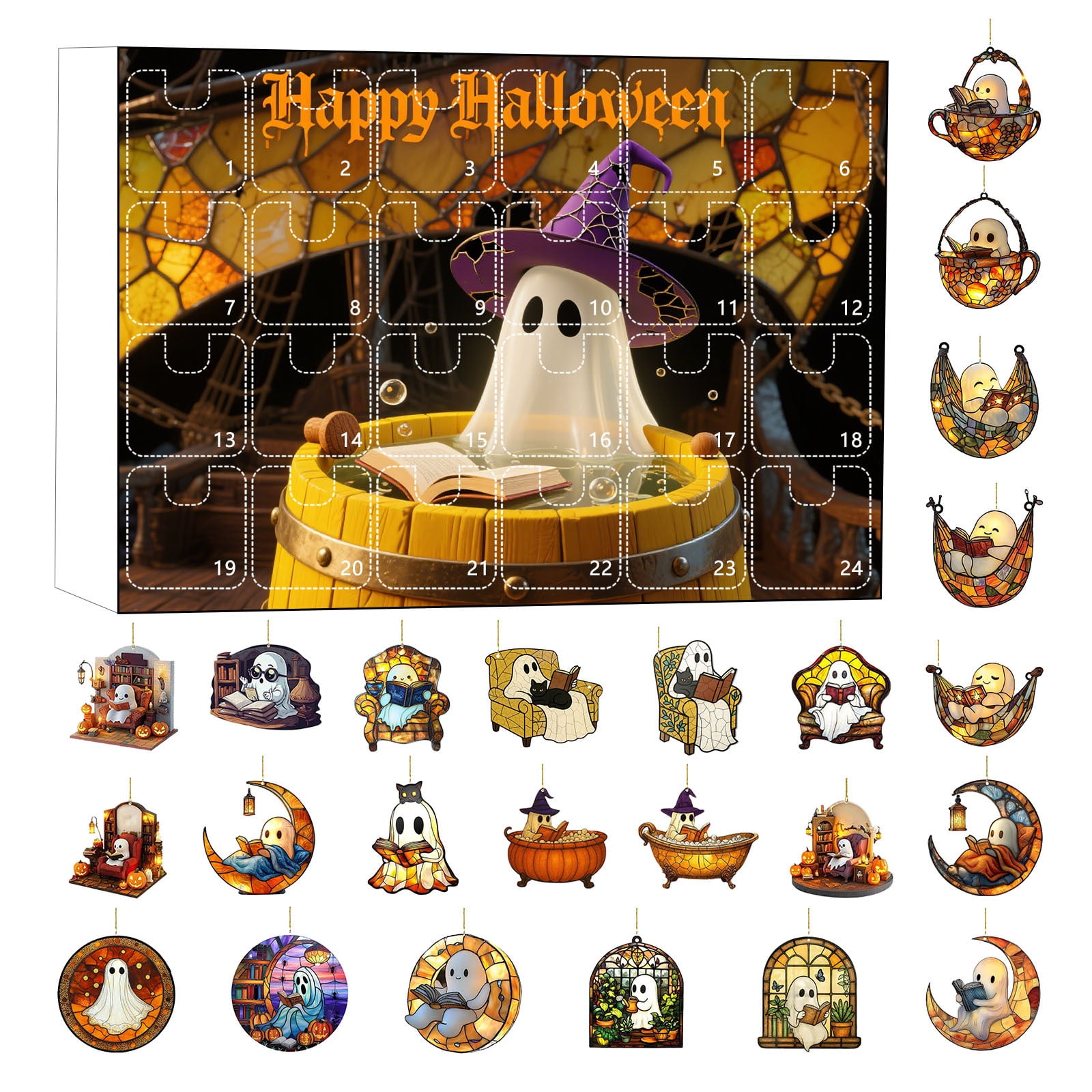 Halloween Decorations 2025 Ghosts Shows Advent Calendar 24 Days ...