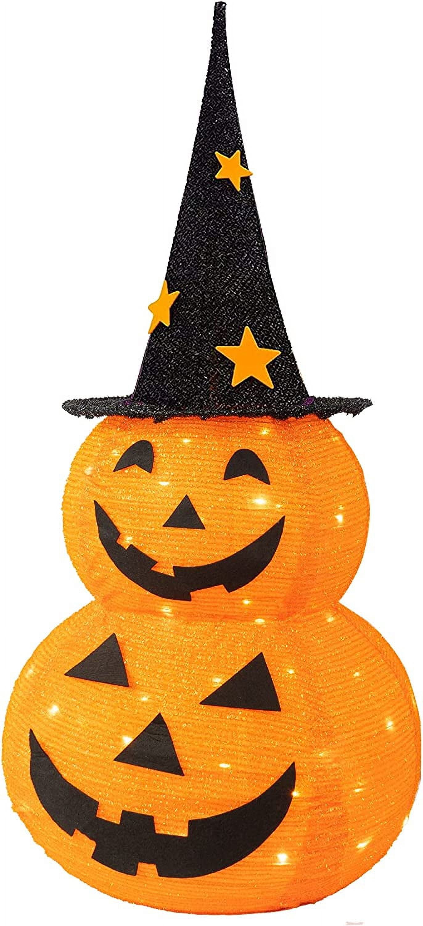 Halloween Decorations, 3-foot Pop-up Foldable Pumpkin, Pre-installed 50 ...