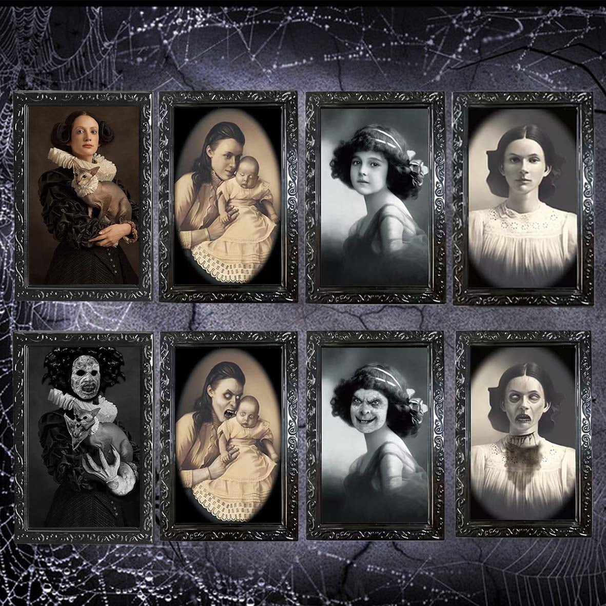 Halloween Decorations 3D Changing Face Moving Picture Frame Portrait ...