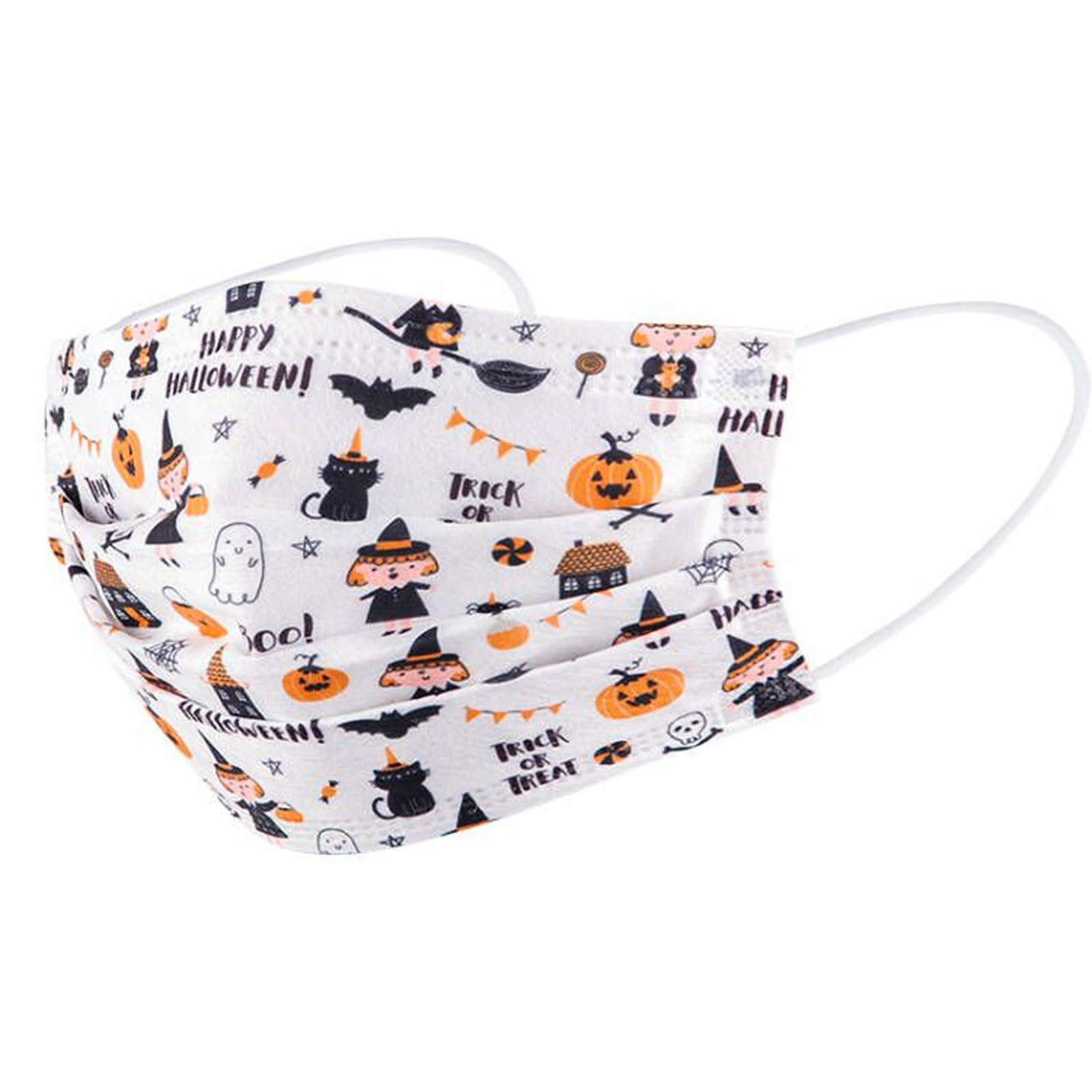 Halloween Decorations 50Pcs Disposable Face Masks for Adults, 4-Ply ...