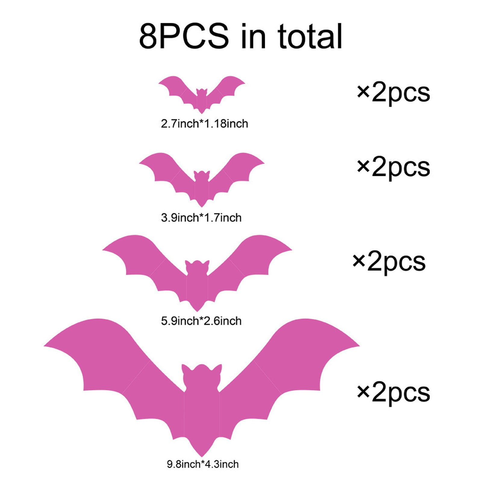 Halloween Decorations,8pcs 3D Bat Decor,PVC Halloween Decoration 3D ...