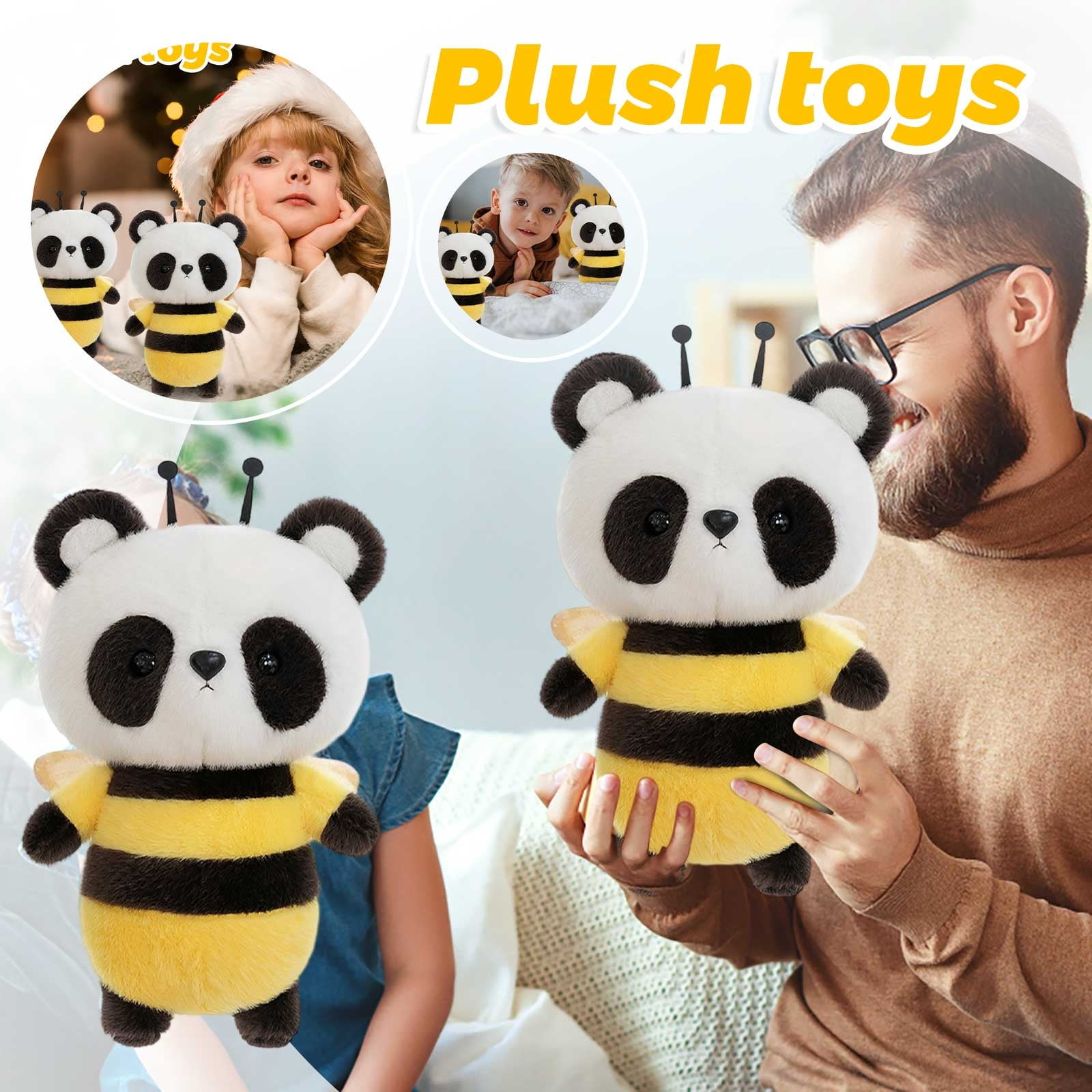 Halloween Decorations Adorable Panda Bee Plush Toy – Soft Stuffed ...