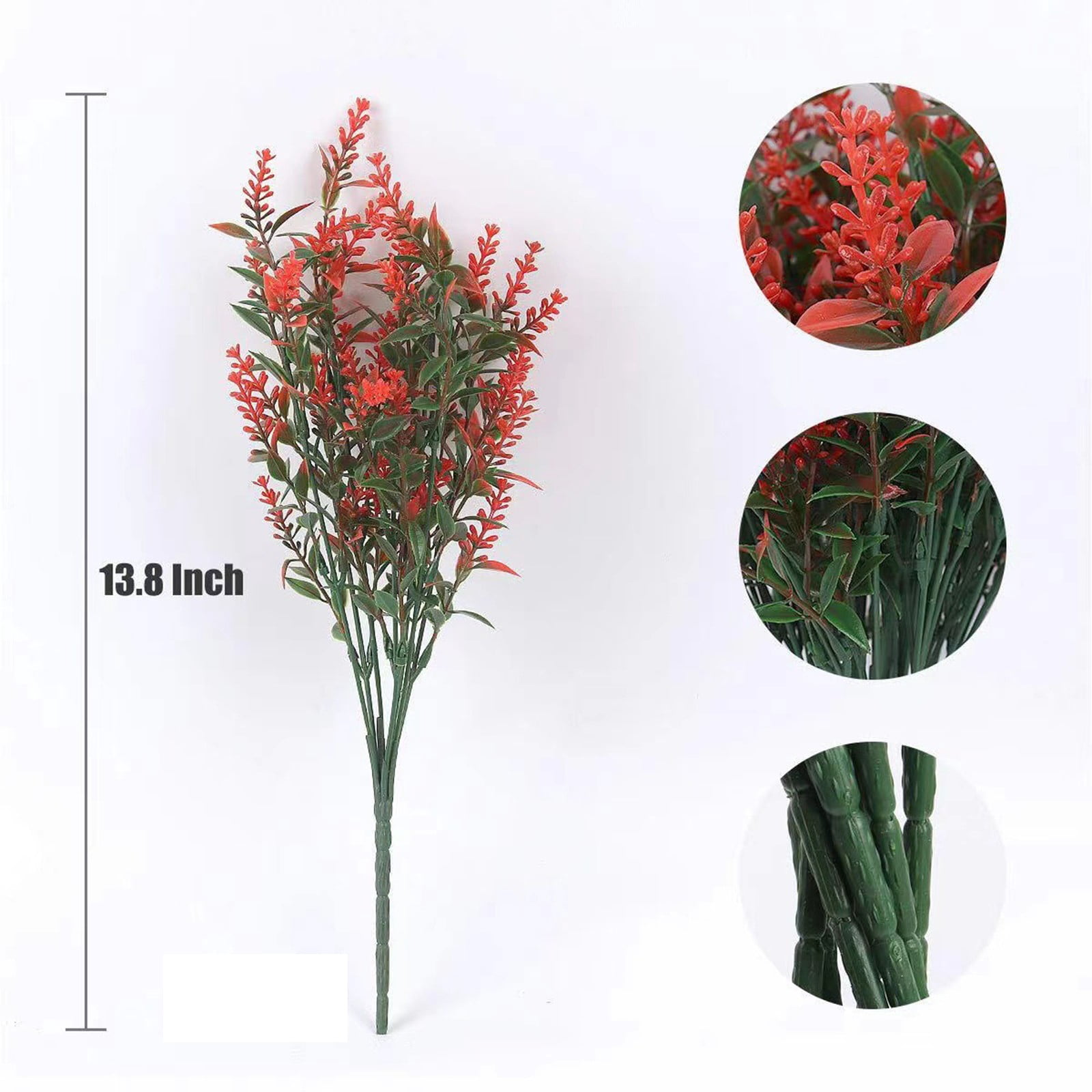 Halloween Decorations Artificial Red Heather Bush Spray for Home Decor ...