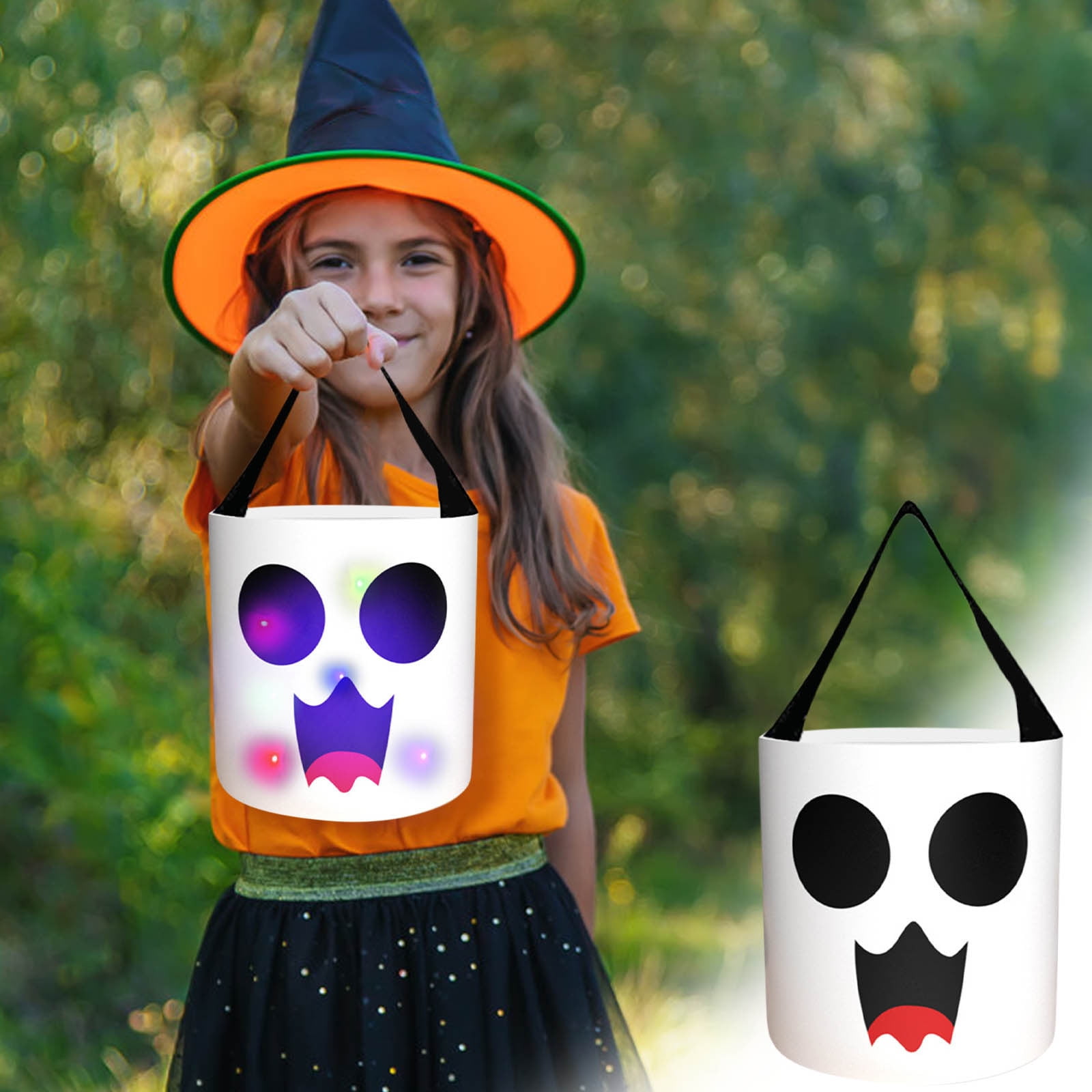 Halloween Decorations Candy Bag LED Light Halloween Trick or Treat Bags ...