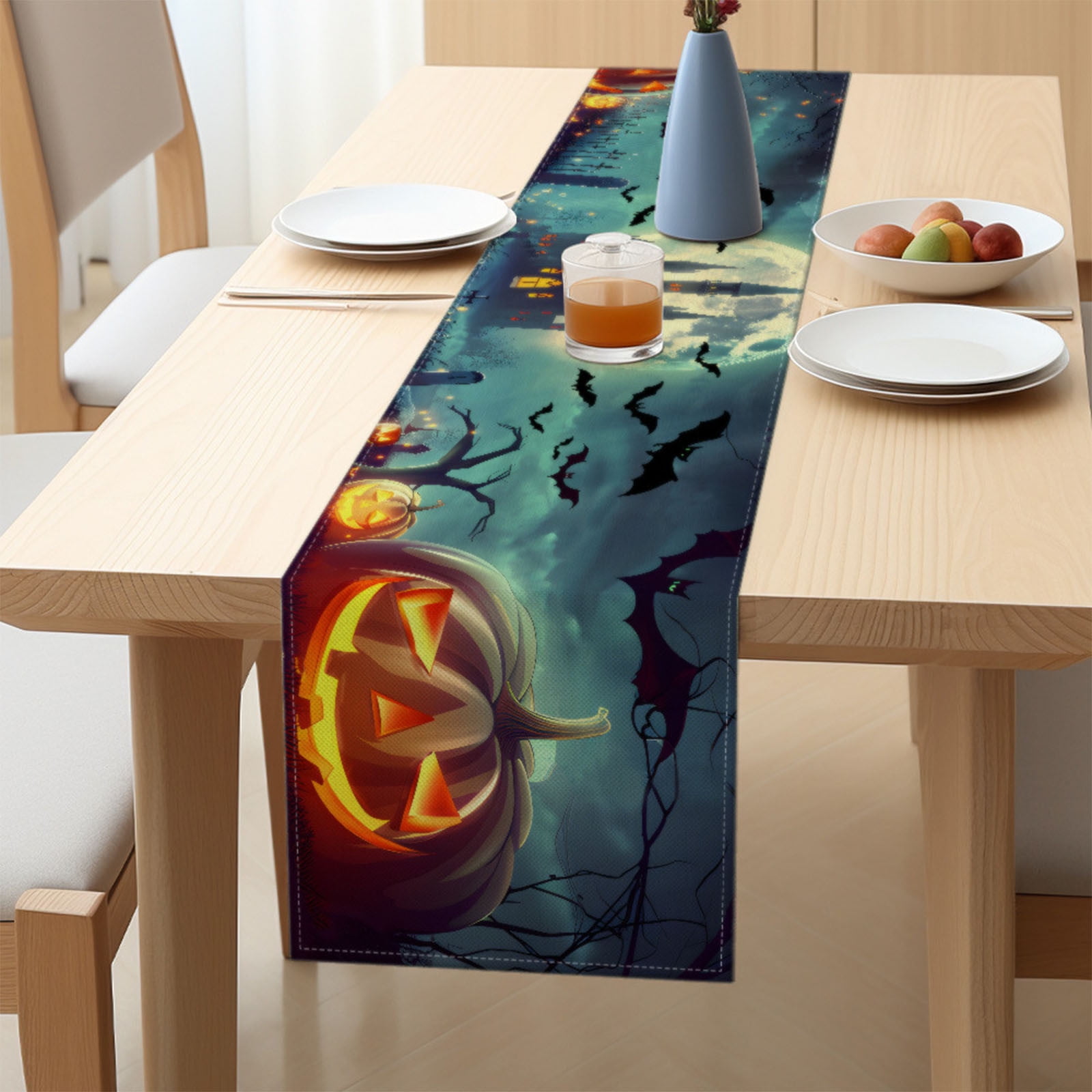 Halloween Decorations Clearance Halloween Printed Table Runner ...